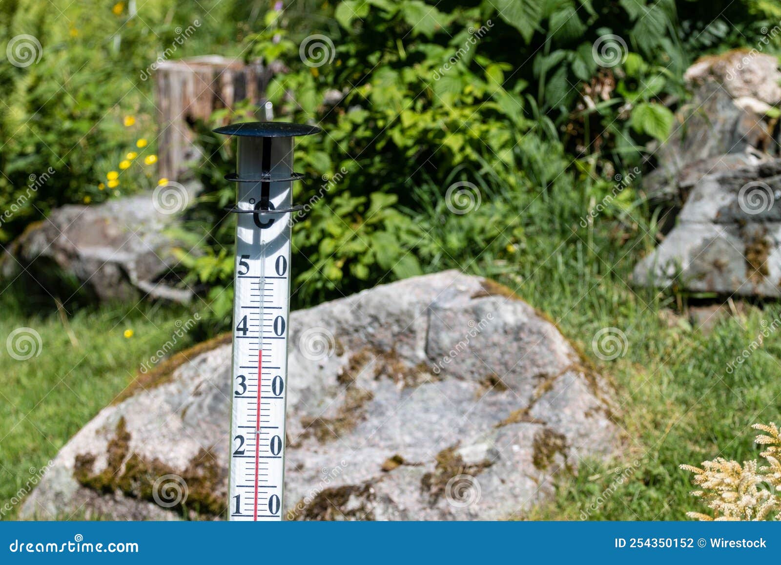 Thermometer Under Sunlight in Nature Stock Photo - Image of nature ...