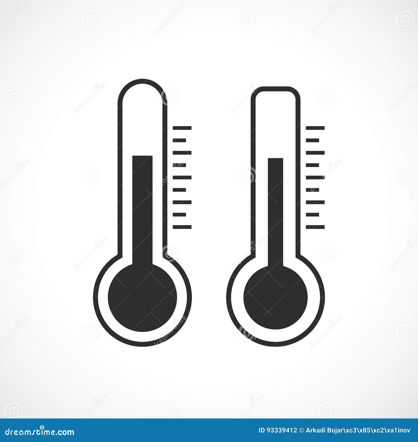 Thermometer vector icon stock vector. Illustration of degree - 93339412