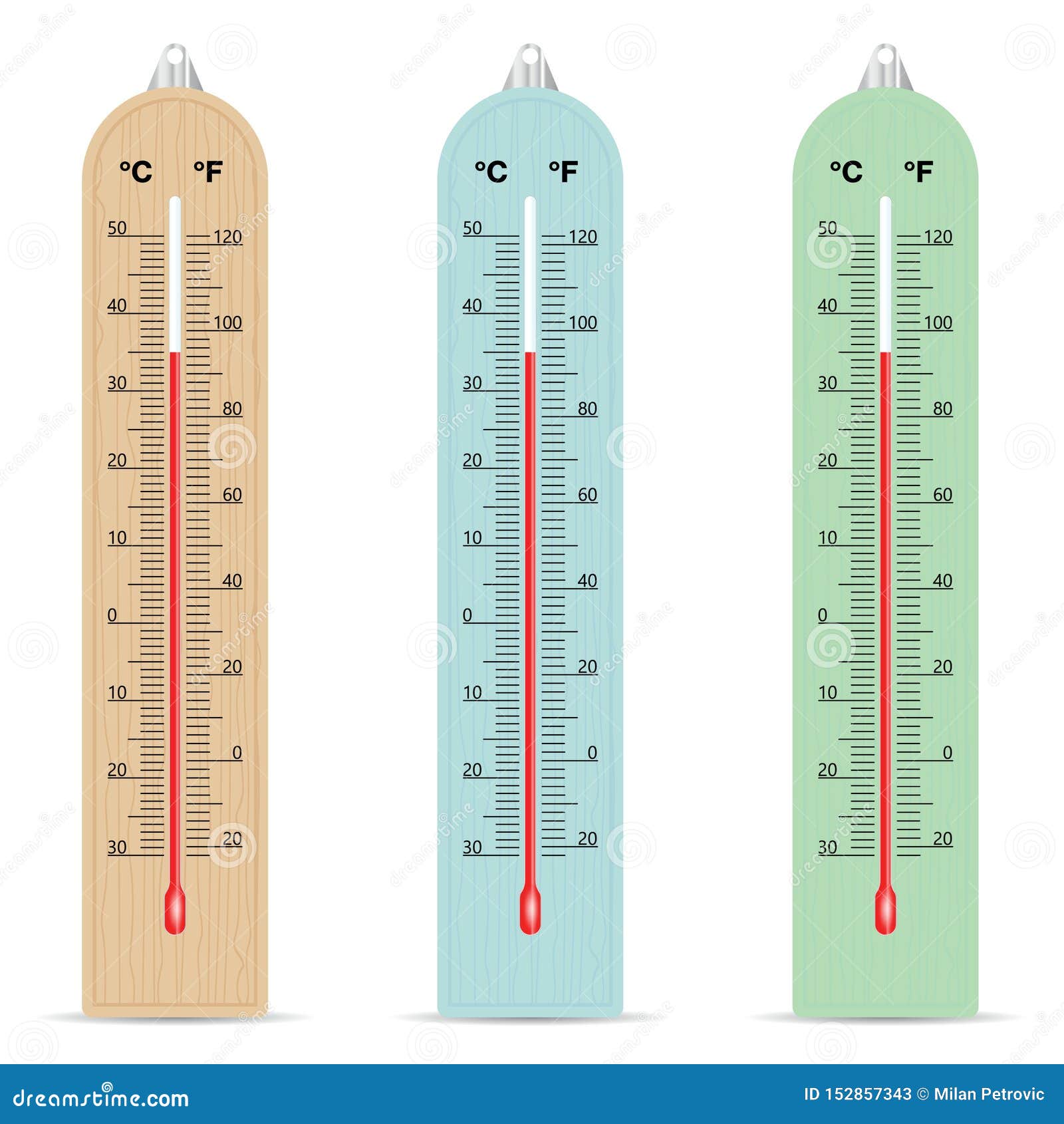 Thermometer Vector Illustration in Three Color Stock Vector ...