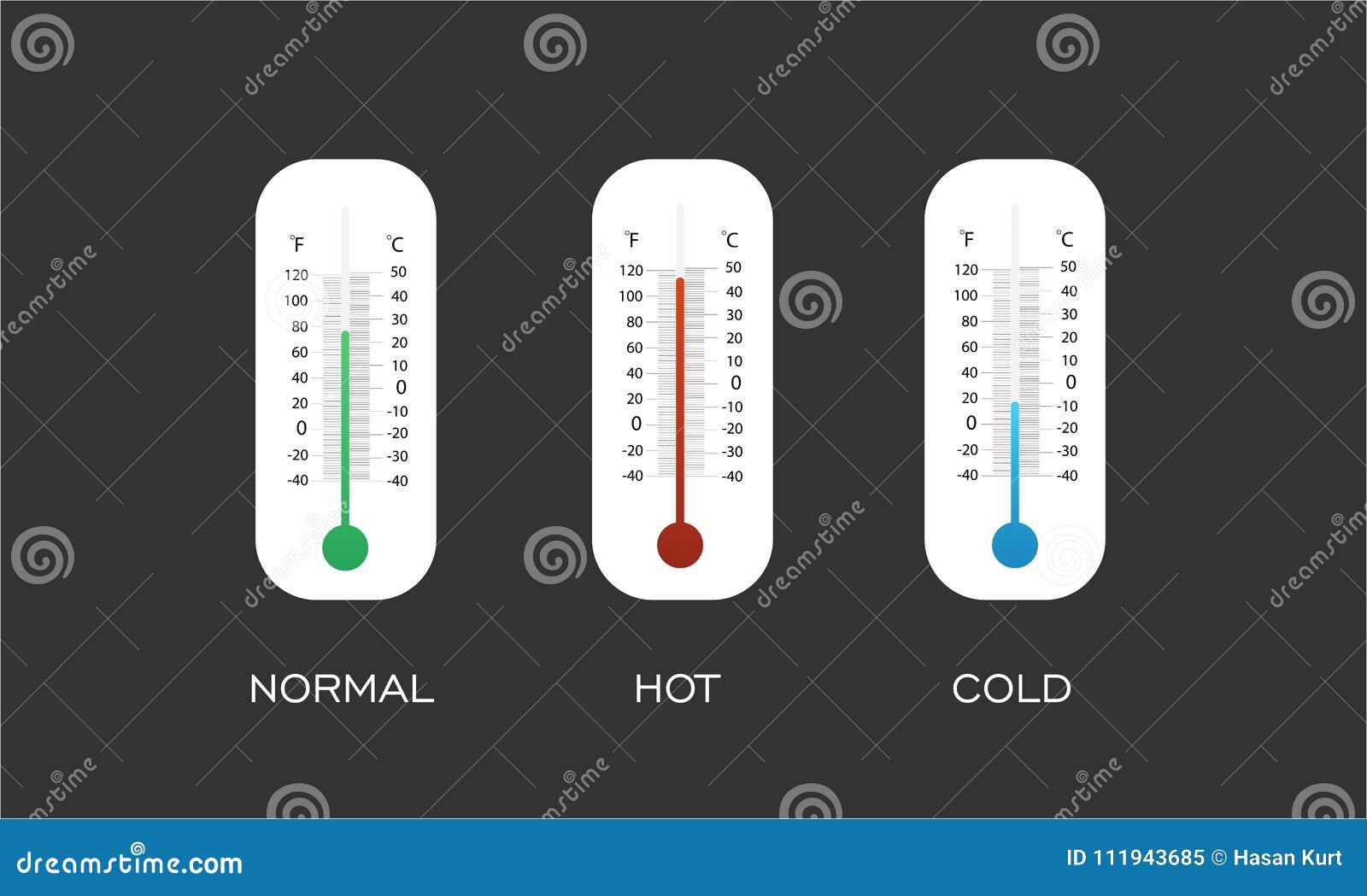 Thermometer Vektor Cold Hot and Showing Normal Weather Stock ...