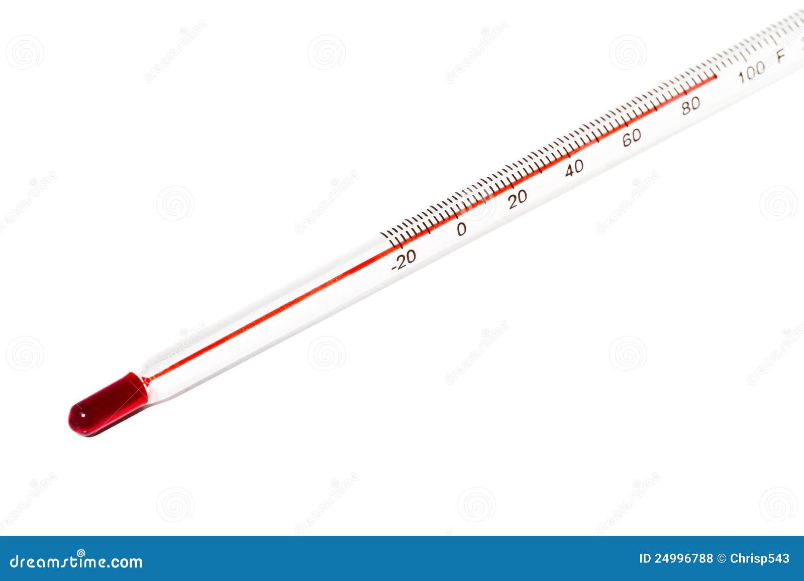 Thermometer on White Background Stock Photo - Image of fahrenheit ...