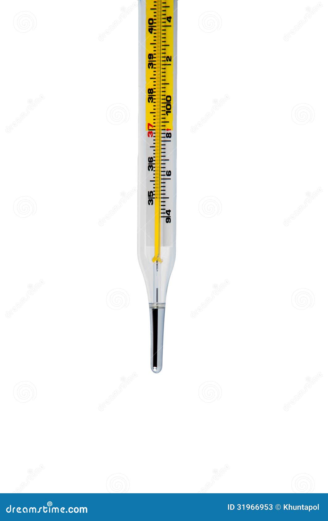 Thermometer on White Background Stock Image - Image of healthcare, cold ...