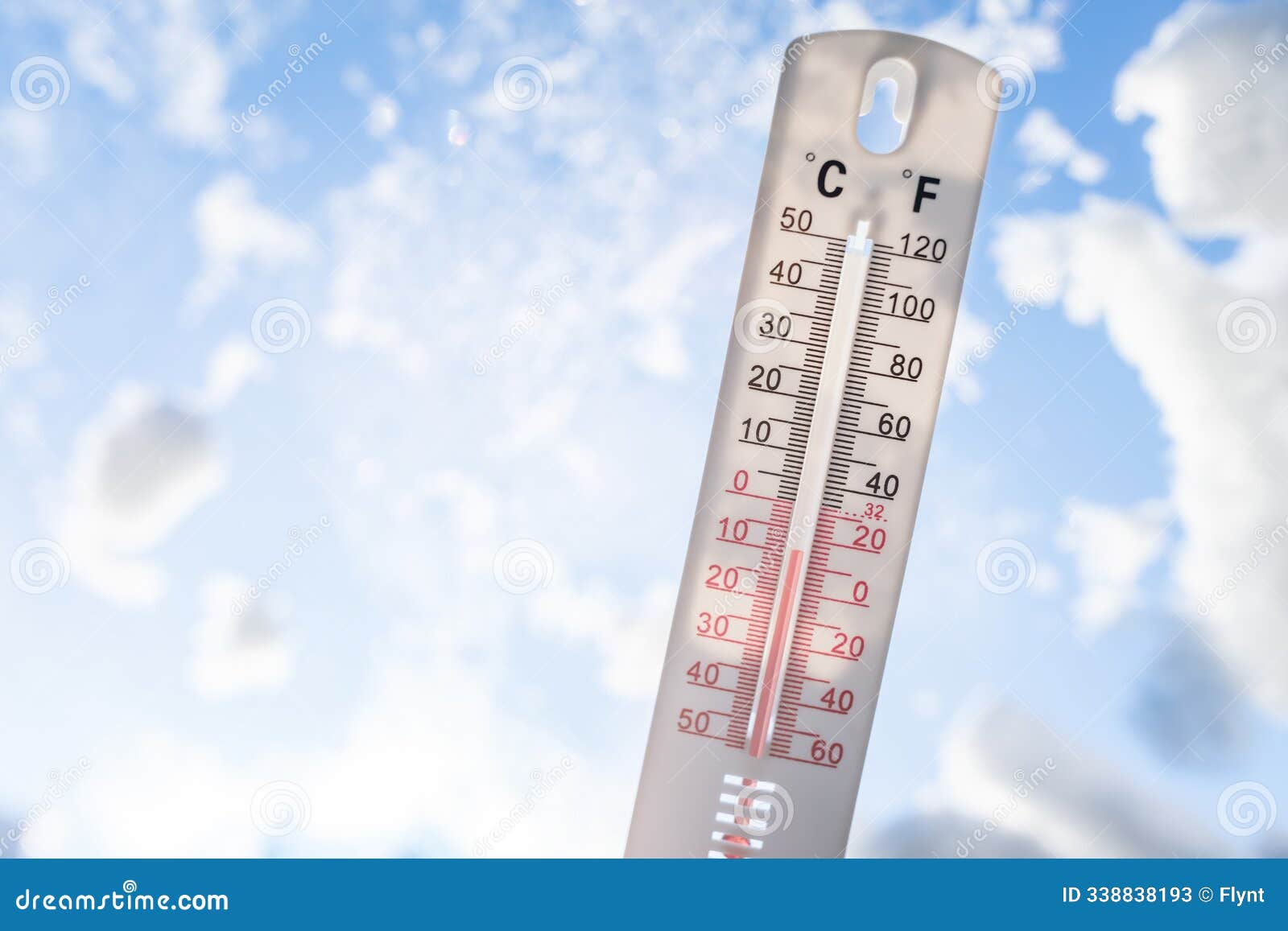 Thermometer in the Winter Snow Background Showing Sub Zero Minus ...