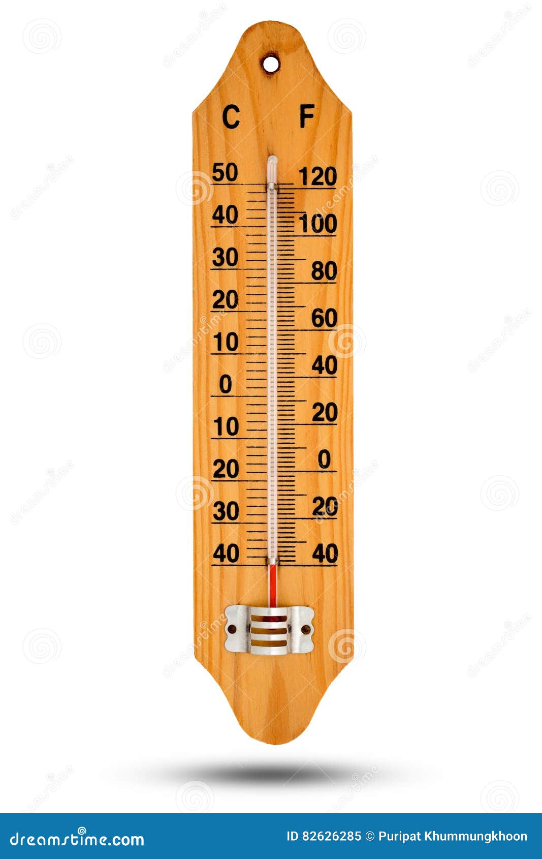 Thermometer on Wooden Base with Celsius Scale. Icon for Your Design ...