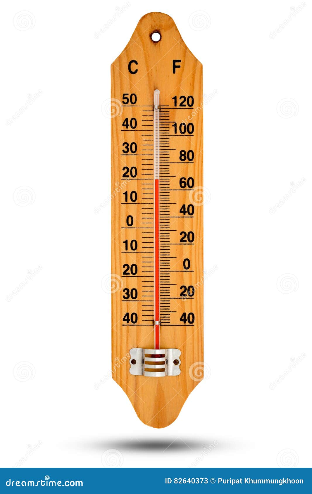 Thermometer on Wooden Base with Celsius Scale. Icon for Your Design ...