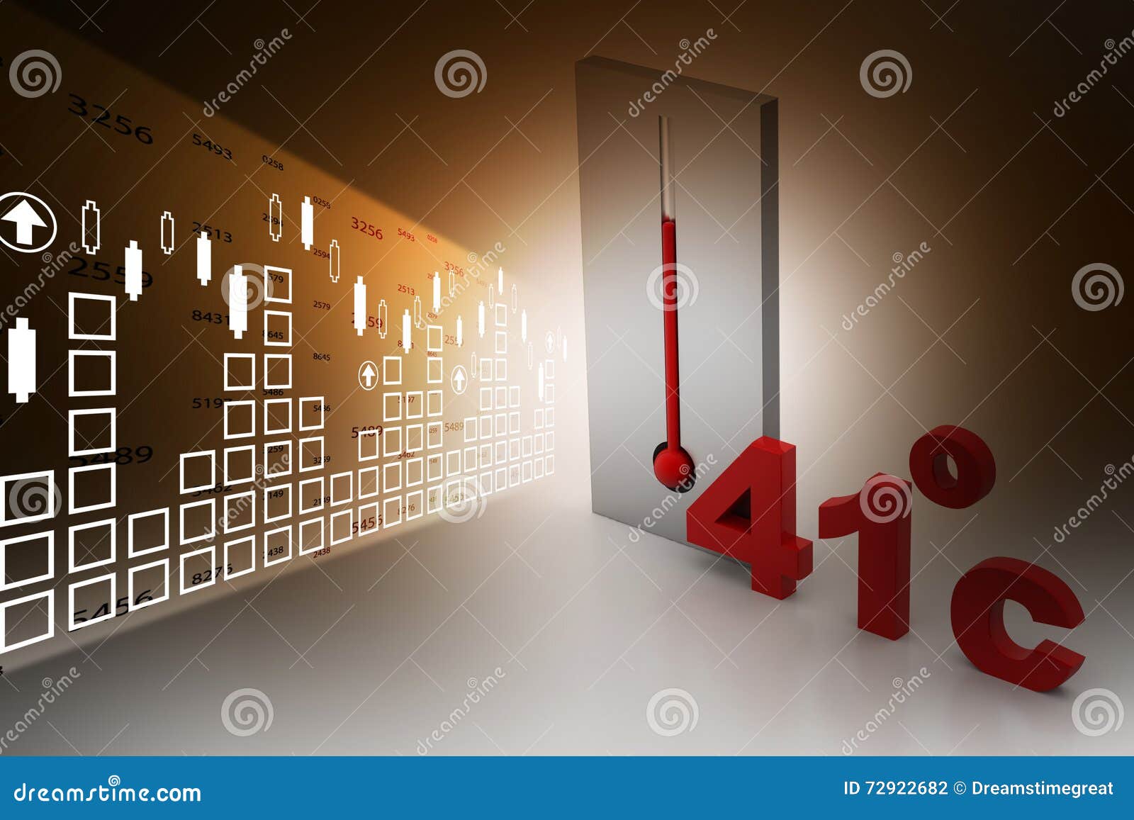 Thermometer Zeigt 41degree Celsius Stock Abbildung - Illustration von ...