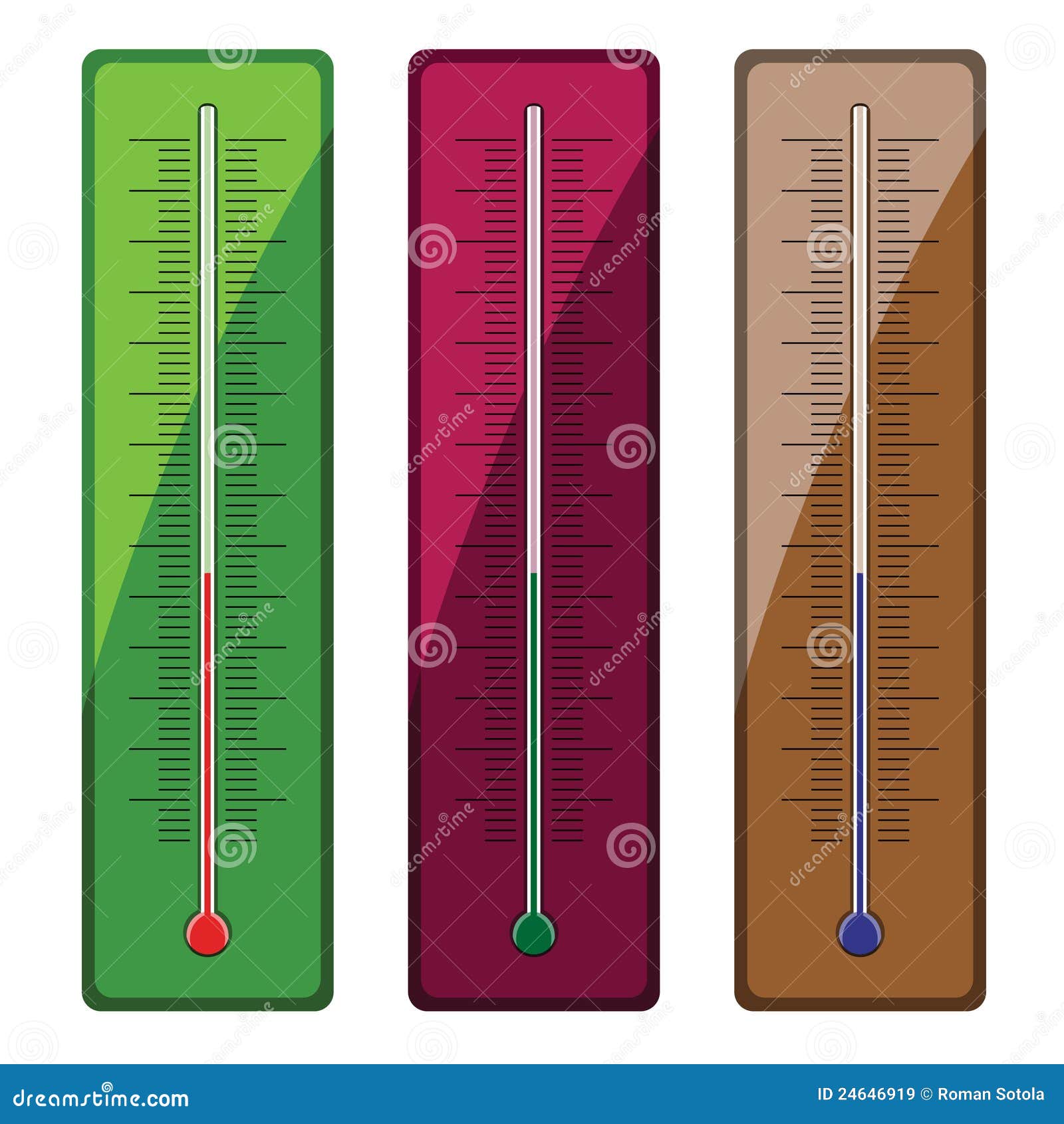 Thermometers stock vector. Illustration of collection - 24646919