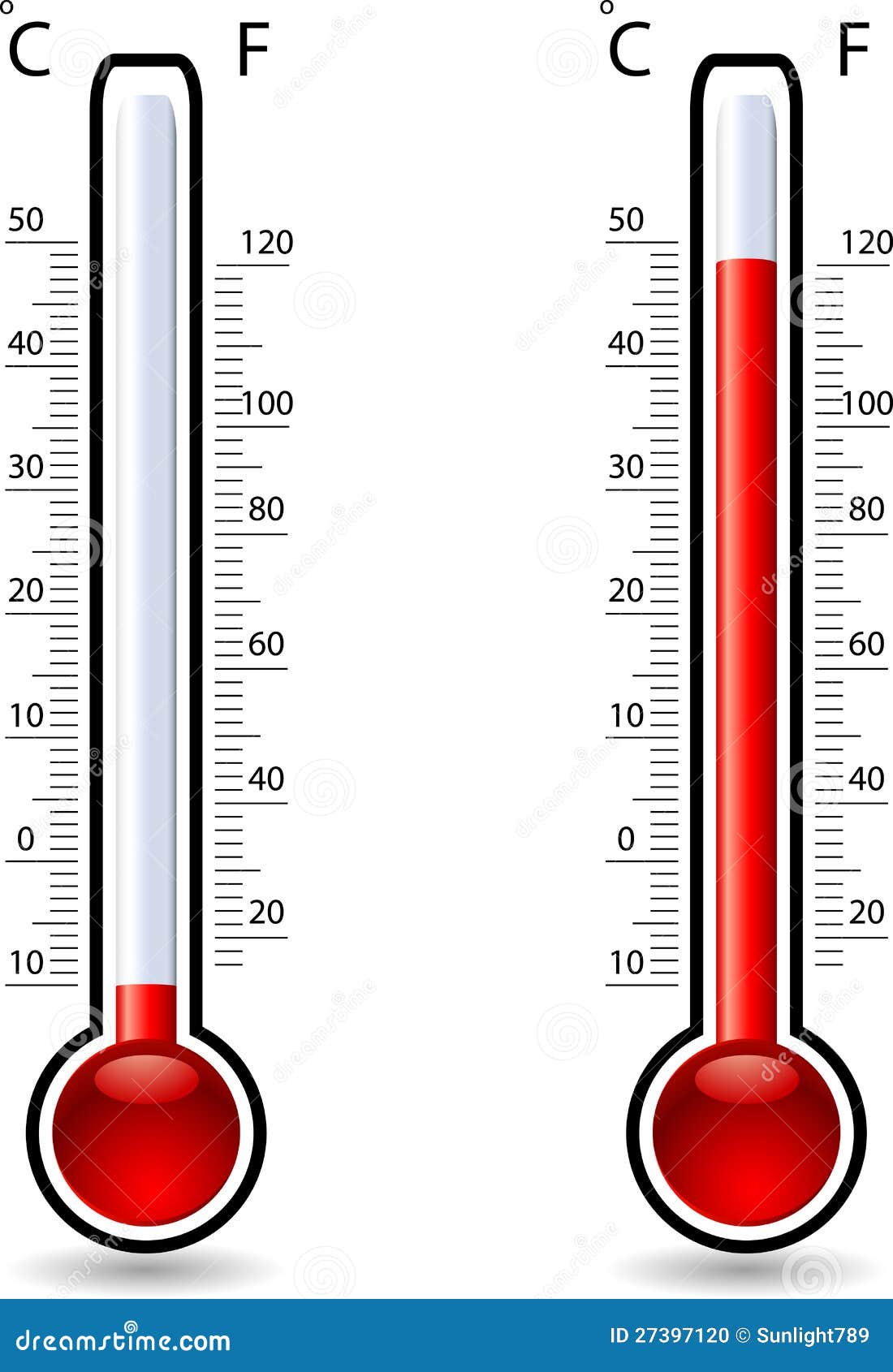 Thermometers at Different Levels Stock Illustration - Illustration of ...
