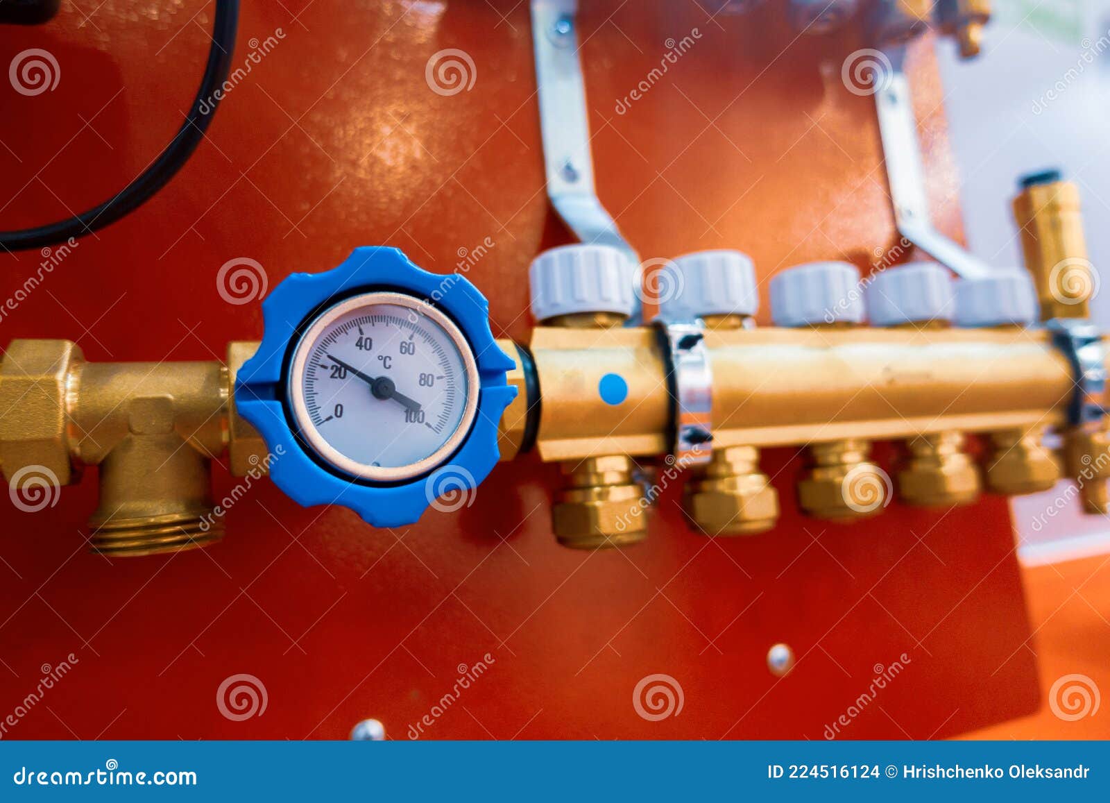 Thermometers for Heating and Water Supply Systems Stock Photo - Image ...