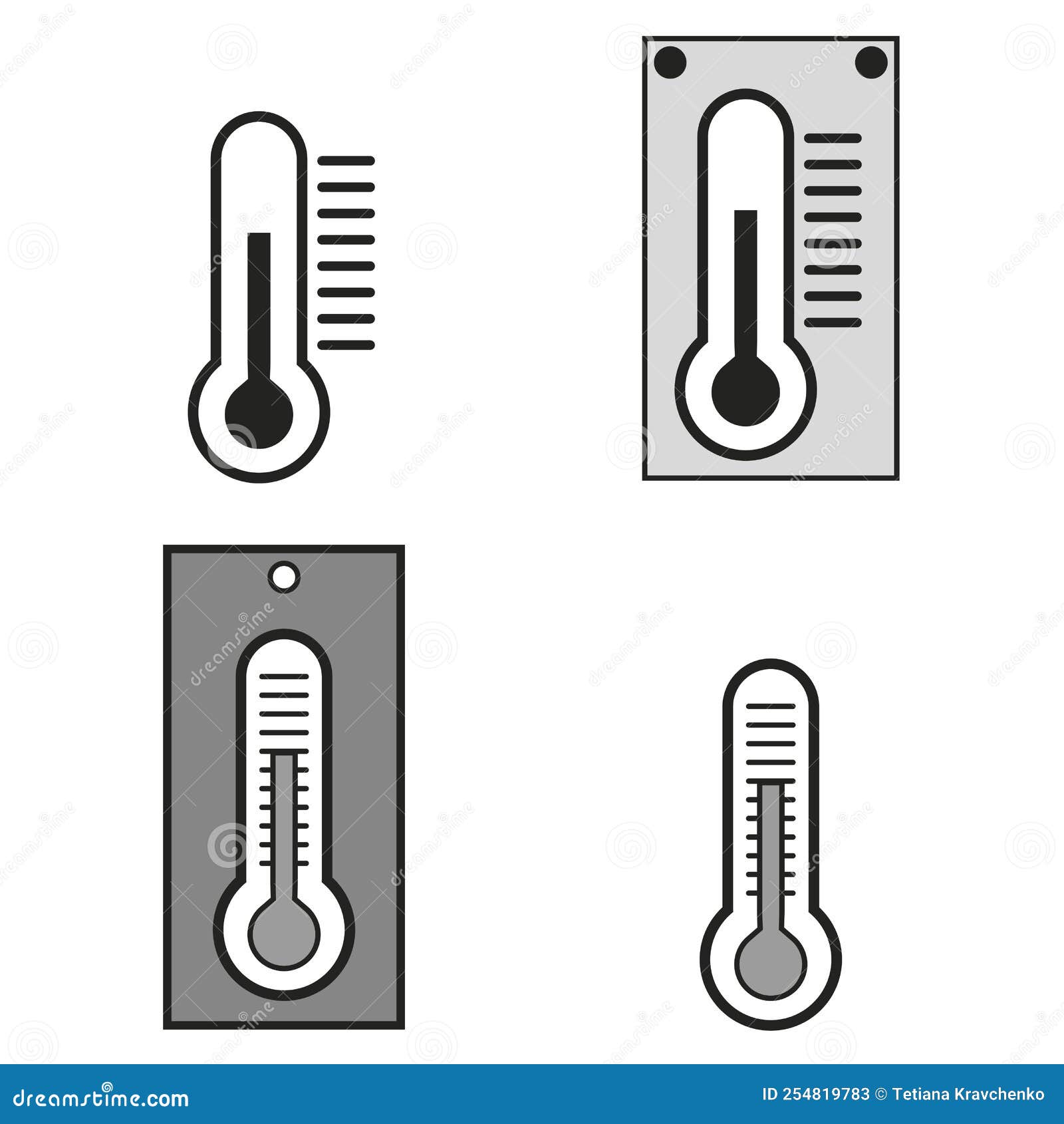 Thermometers Icons. Hot Summer. Vector Illustration. Stock Image Stock ...