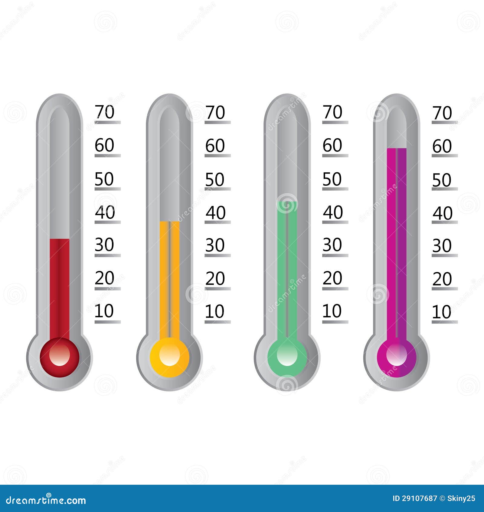 Thermometers Illustration in Colors . Stock Vector - Illustration of ...