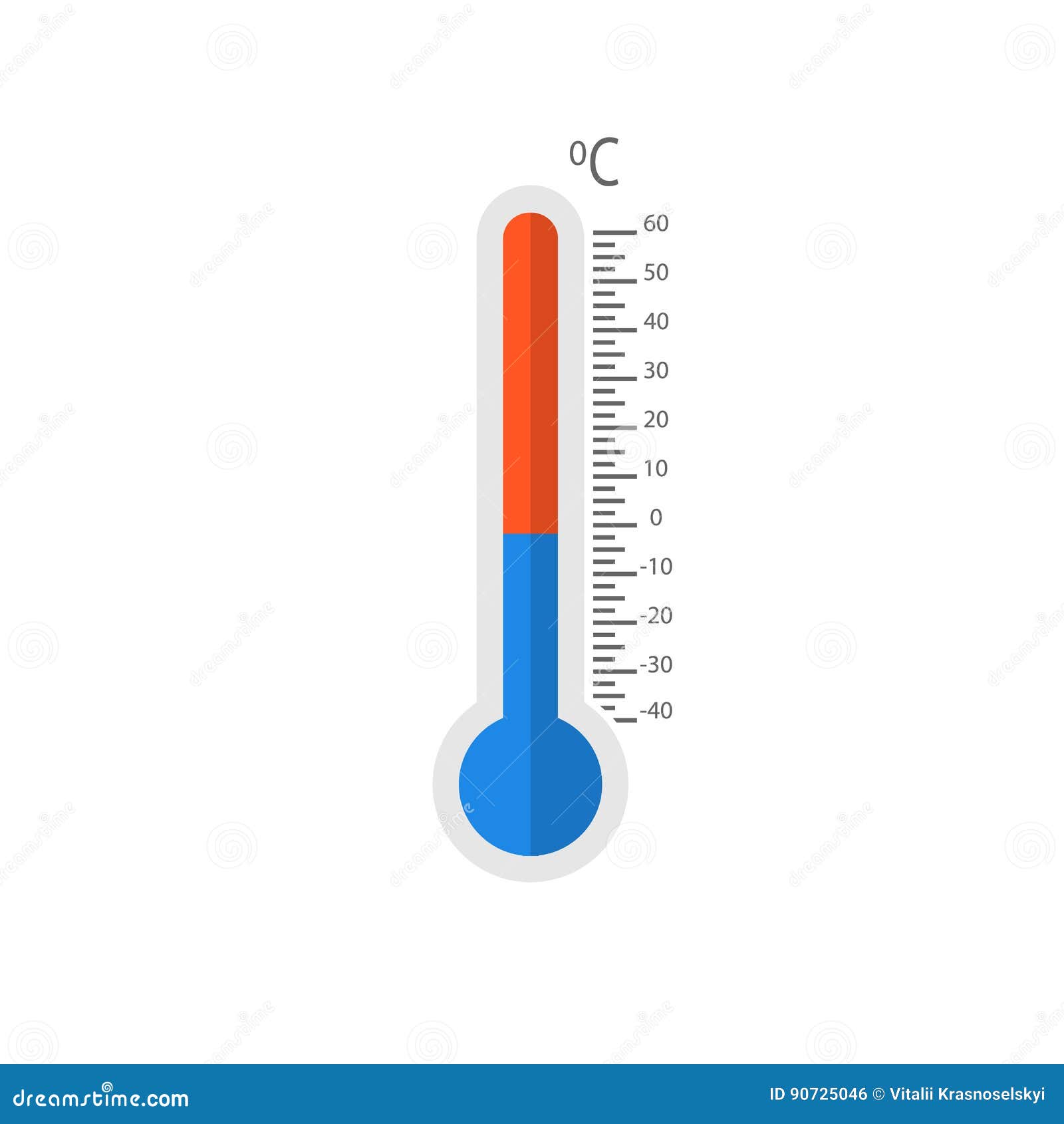 Thermometers Measuring Heat and Cold, Vector Illustration Stock Vector ...
