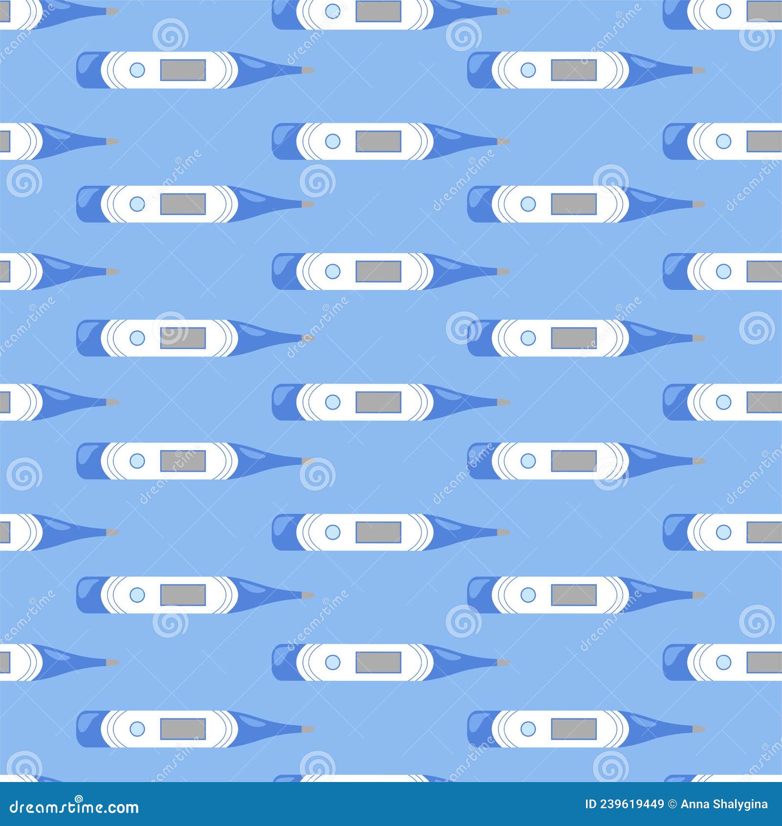 Thermometers Seamless Pattern. Blue Background with Degree Digital ...