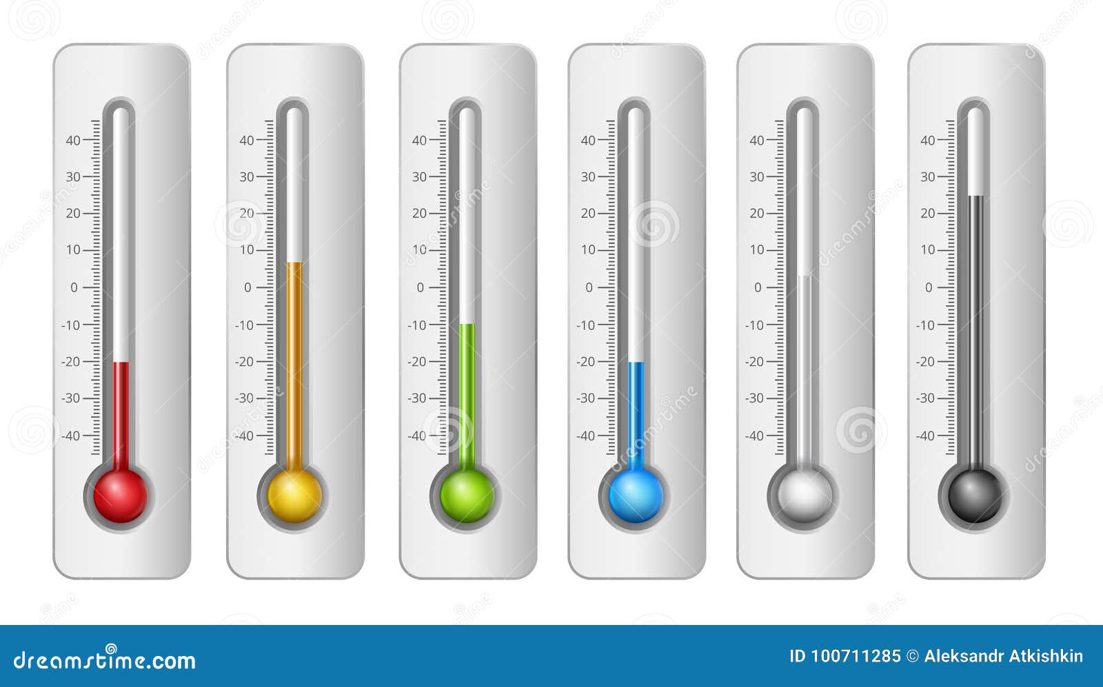 Thermometers in vector stock vector. Illustration of high - 100711285