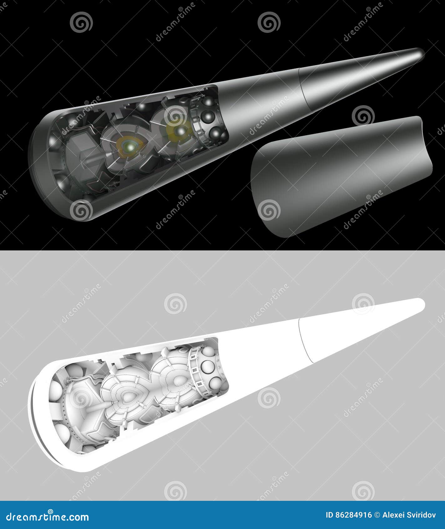 Thermonuclear Warhead stock photo. Image of rocket, render - 86284916