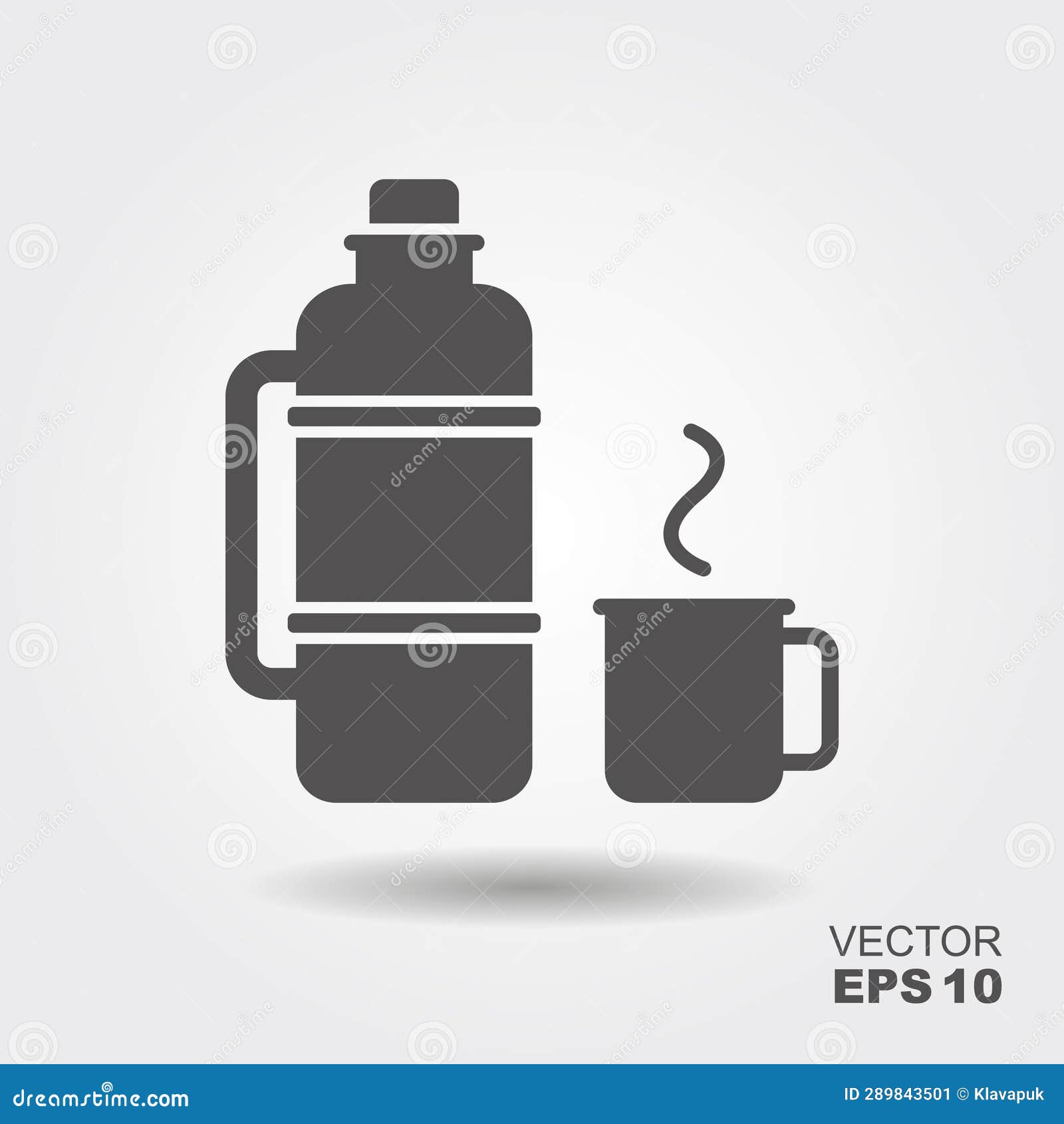 Thermos. Flat Icon with Shadow. Haking Symbol Stock Vector ...