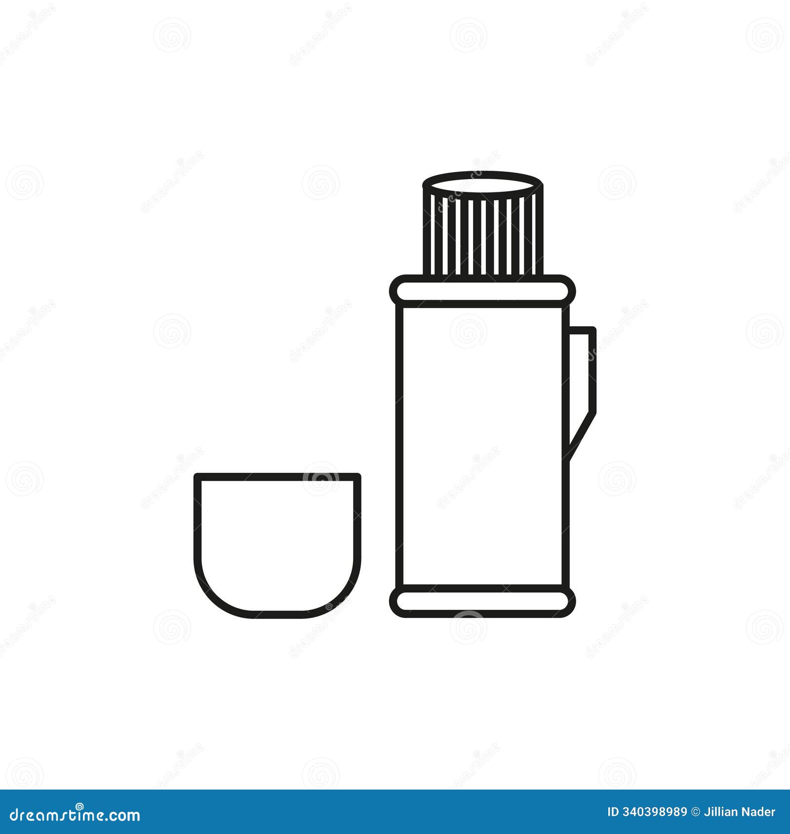 Thermos Icon Vector Set. Thermal Mug Illustration Sign Collection. Hot ...