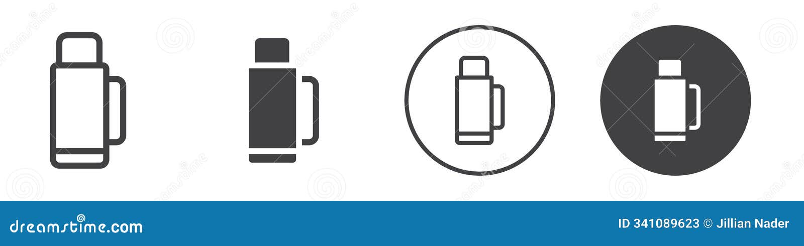 Thermos Icon Or Logo In Outline Vector Illustration | CartoonDealer.com ...