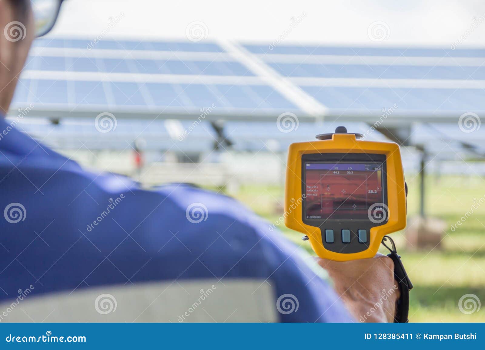 Thermoscanthermal Image Camera, Scan To the Solar Panel for Te Stock ...
