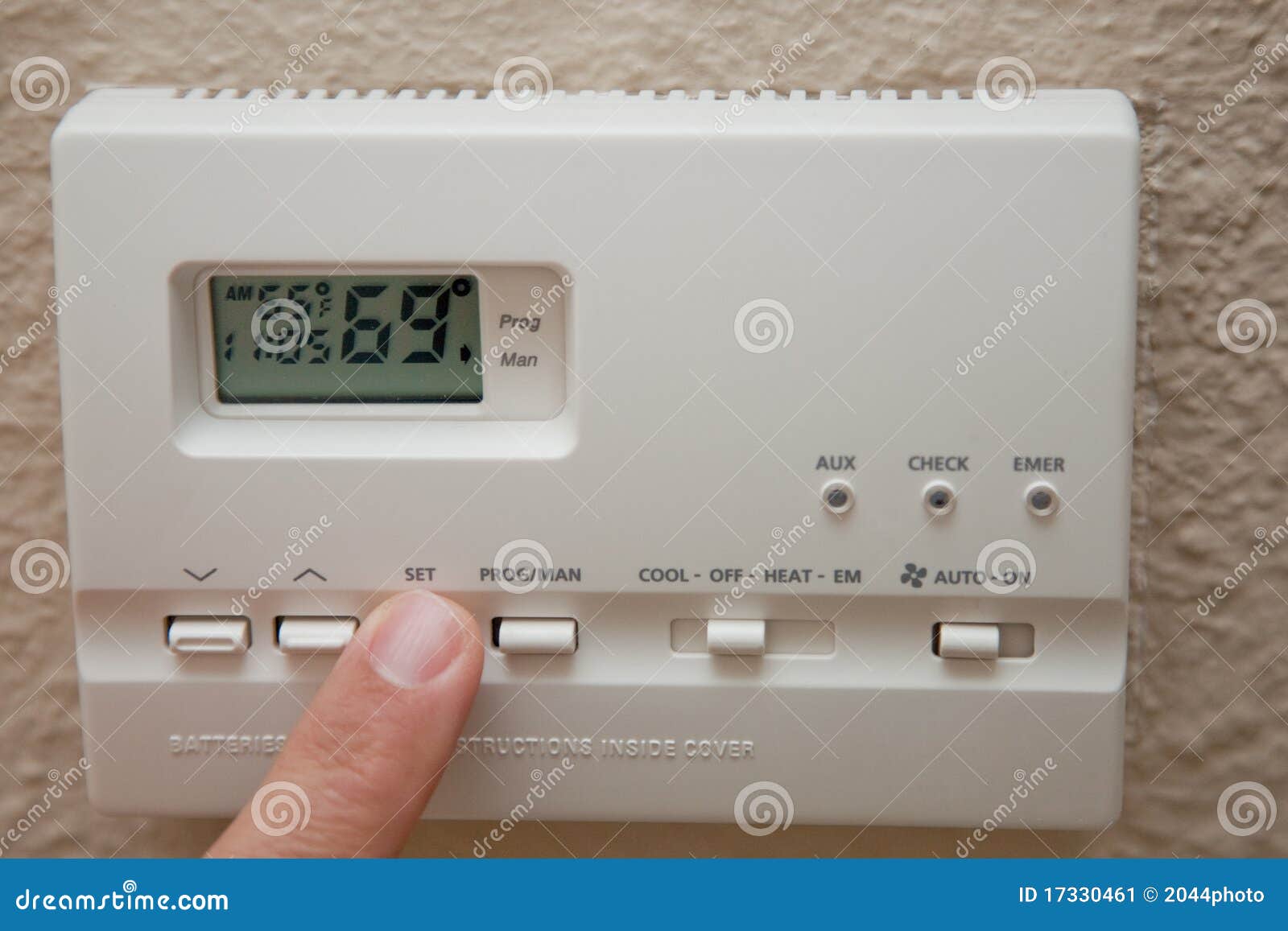 Thermostat stock image. Image of home, finger, green - 17330461