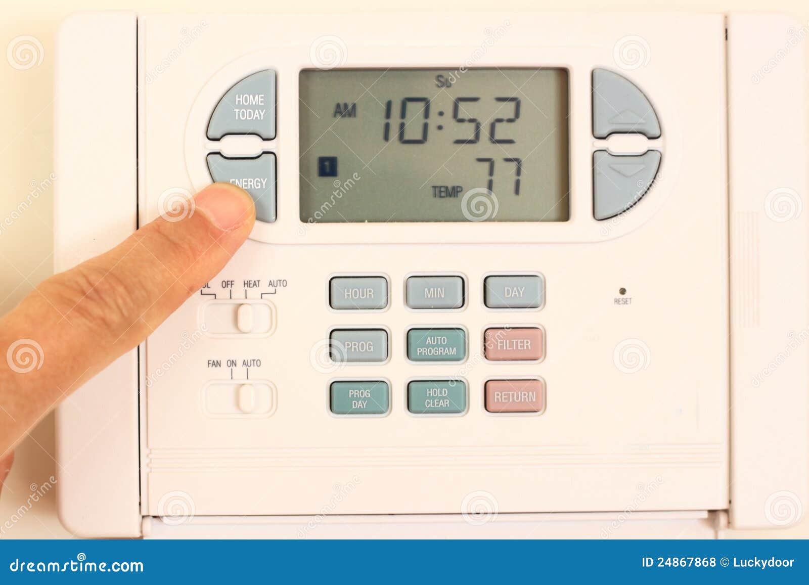 Thermostat stock photo. Image of hand, electronic, house - 24867868