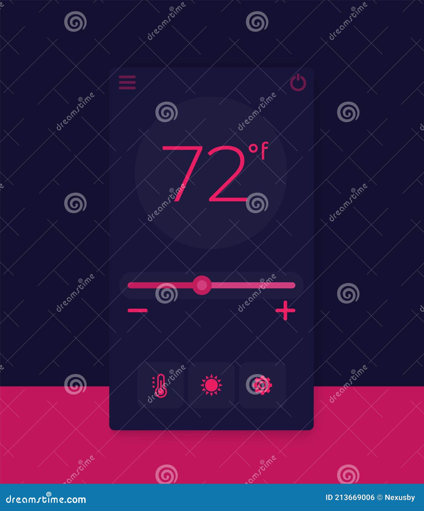 Thermostat App, Mobile Ui Design Stock Vector - Illustration of home ...