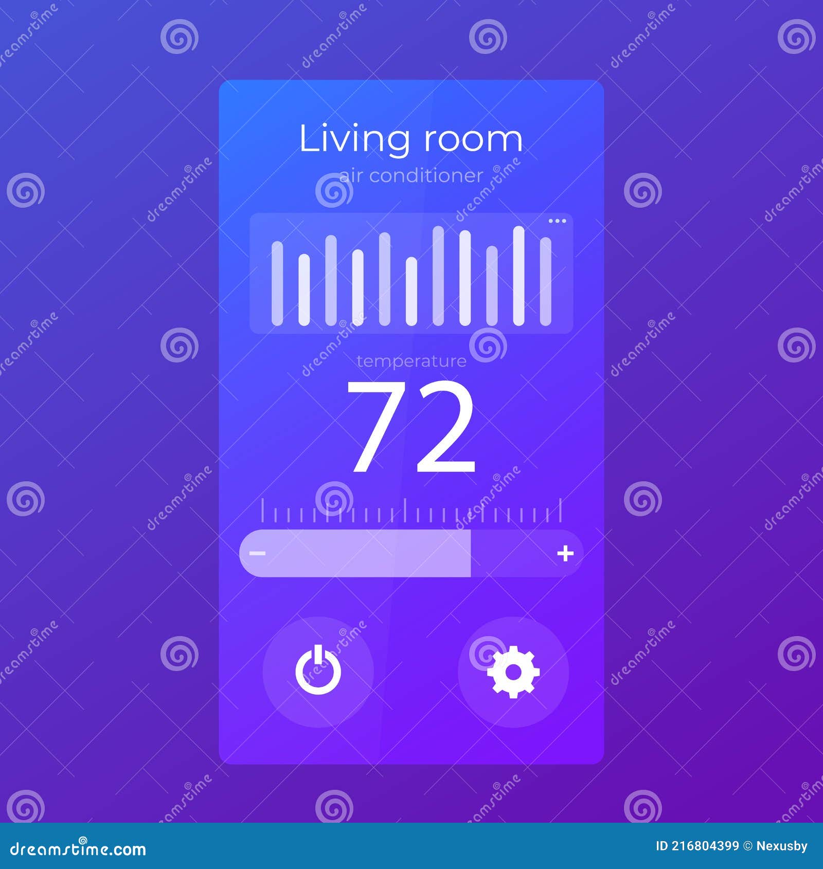 Thermostat App Mobile Ui Design, Vector Template Stock Vector ...