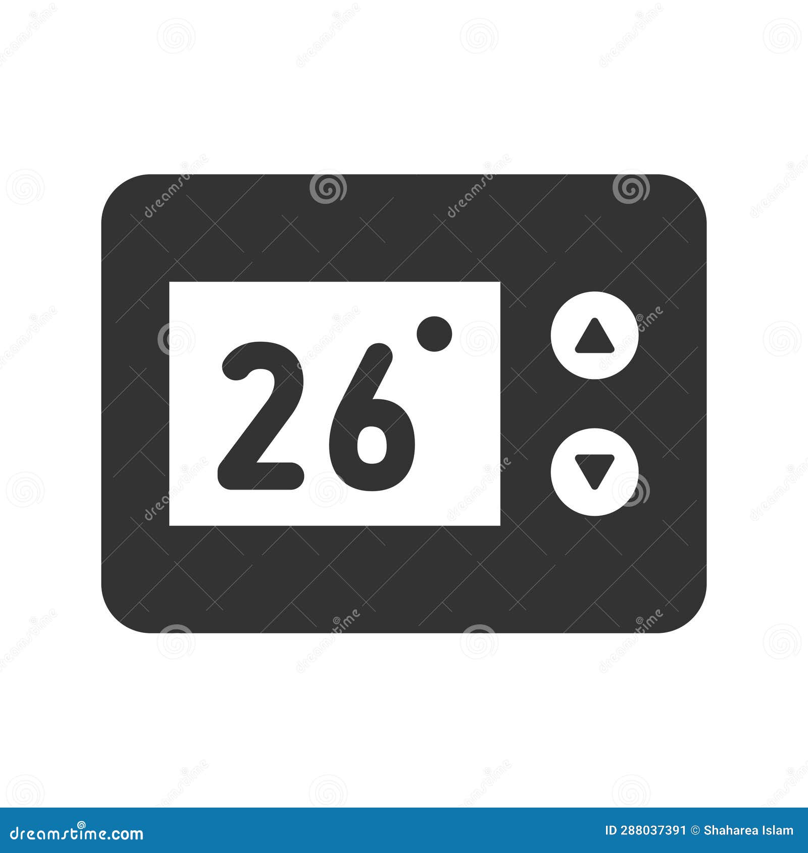 Thermostat control icon stock vector. Illustration of symbol - 288037391