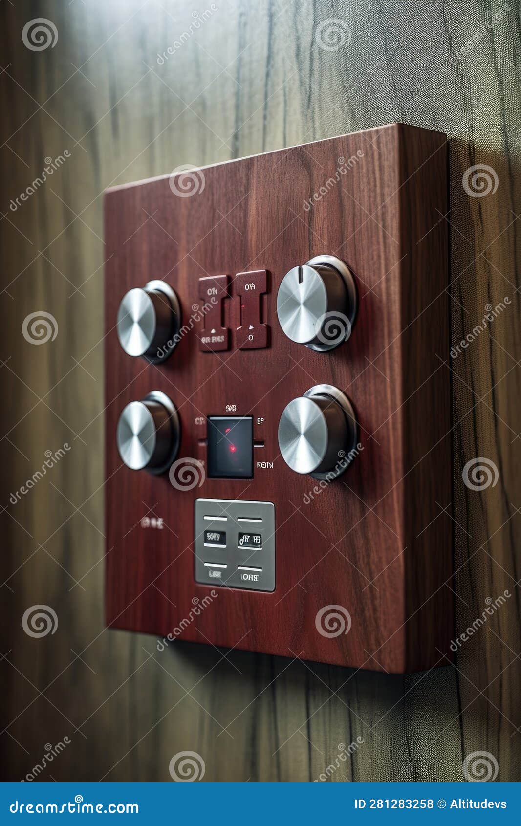 Thermostat Control Panel on a Wall Stock Illustration - Illustration of ...