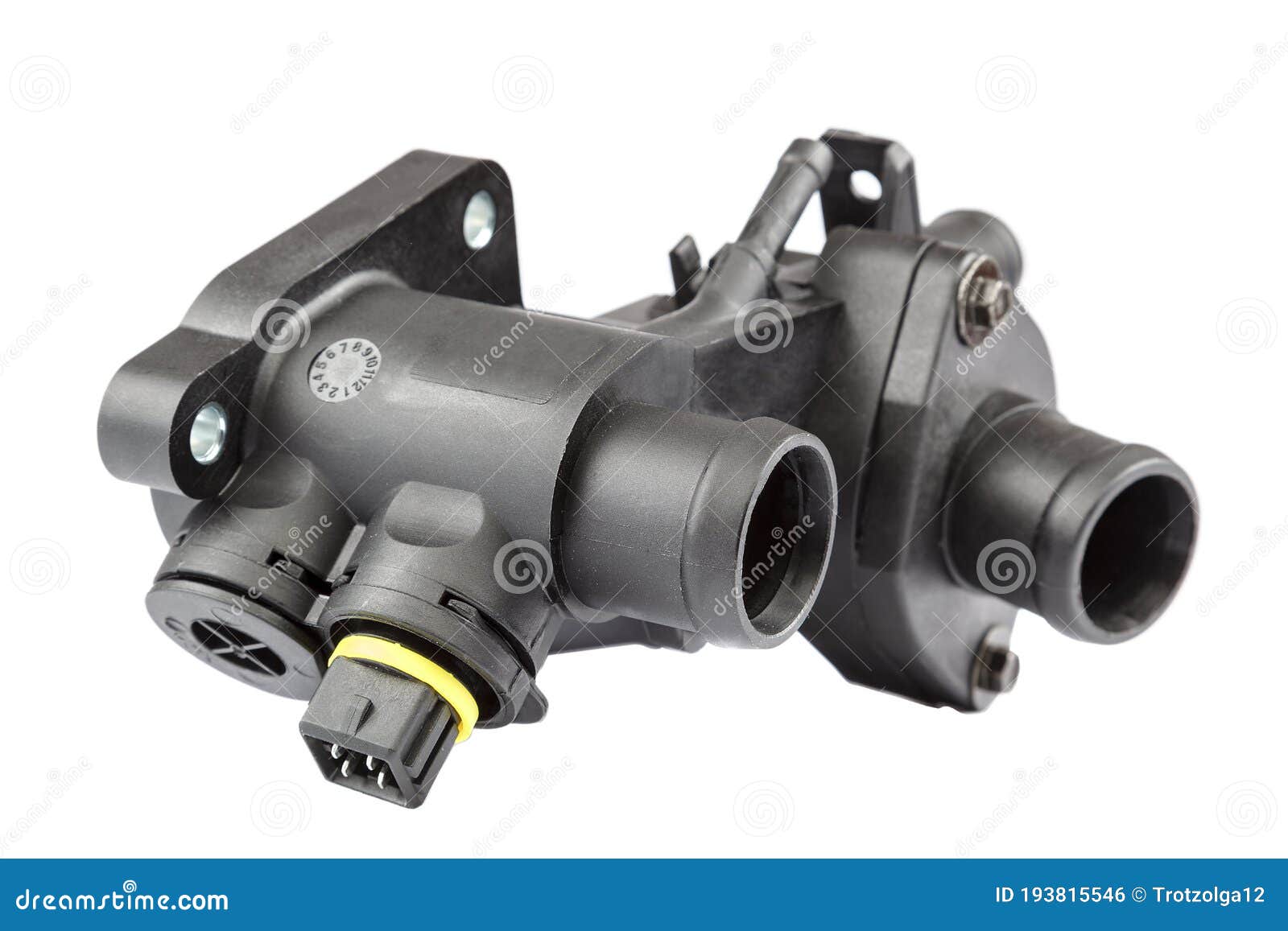 Thermostat Housing and the Engine Temperature Sensor of the Car Stock ...
