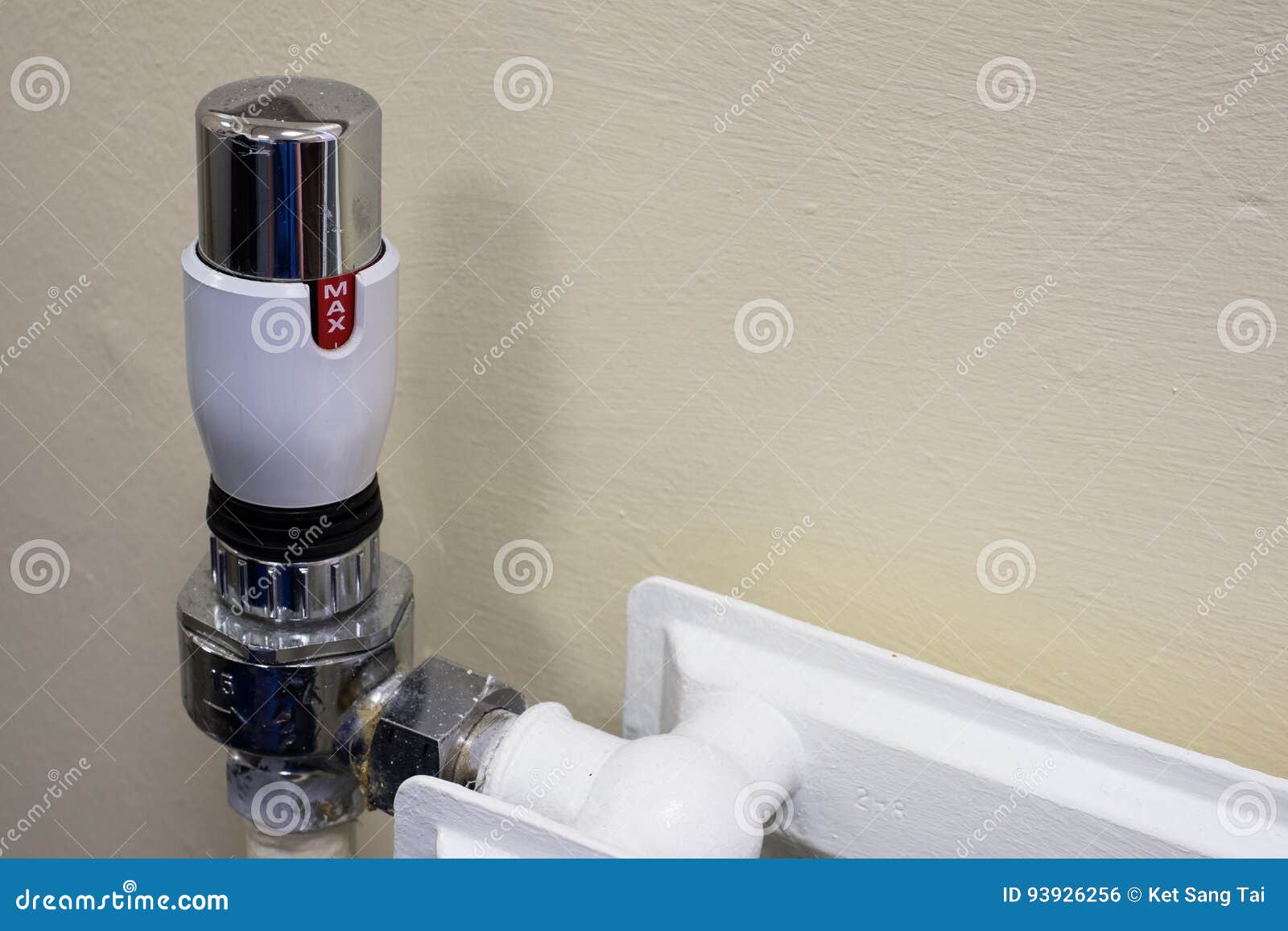 Thermostat on a Radiator stock photo. Image of room, appliance - 93926256