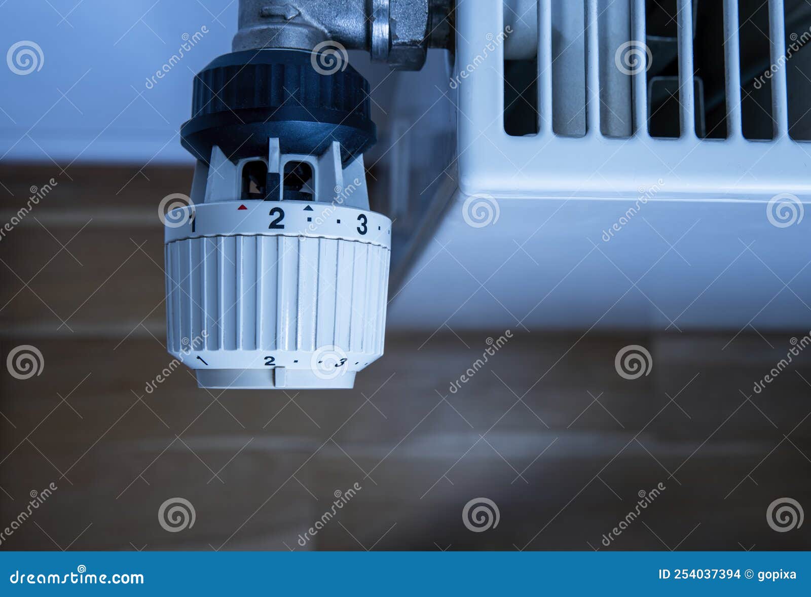 Thermostat and radiator stock photo. Image of cool, heating - 254037394