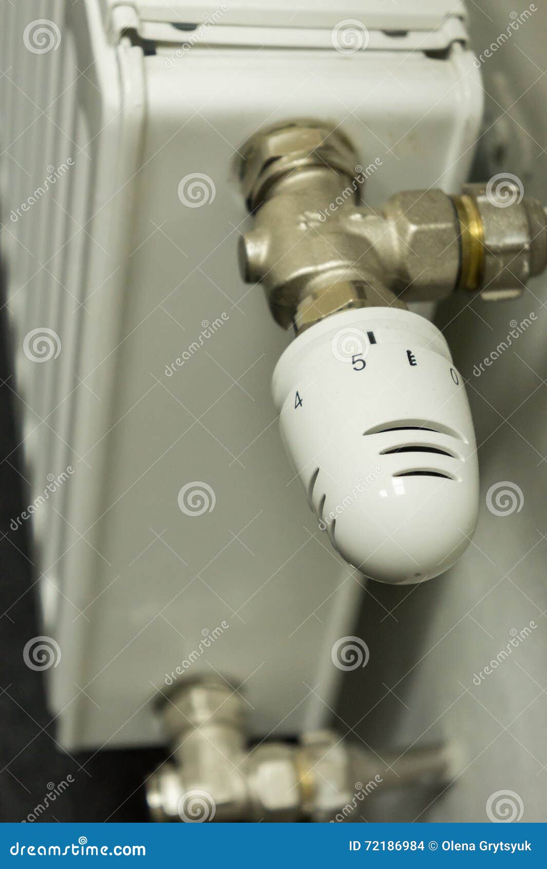 Thermostat on a radiator stock photo. Image of expense - 72186984