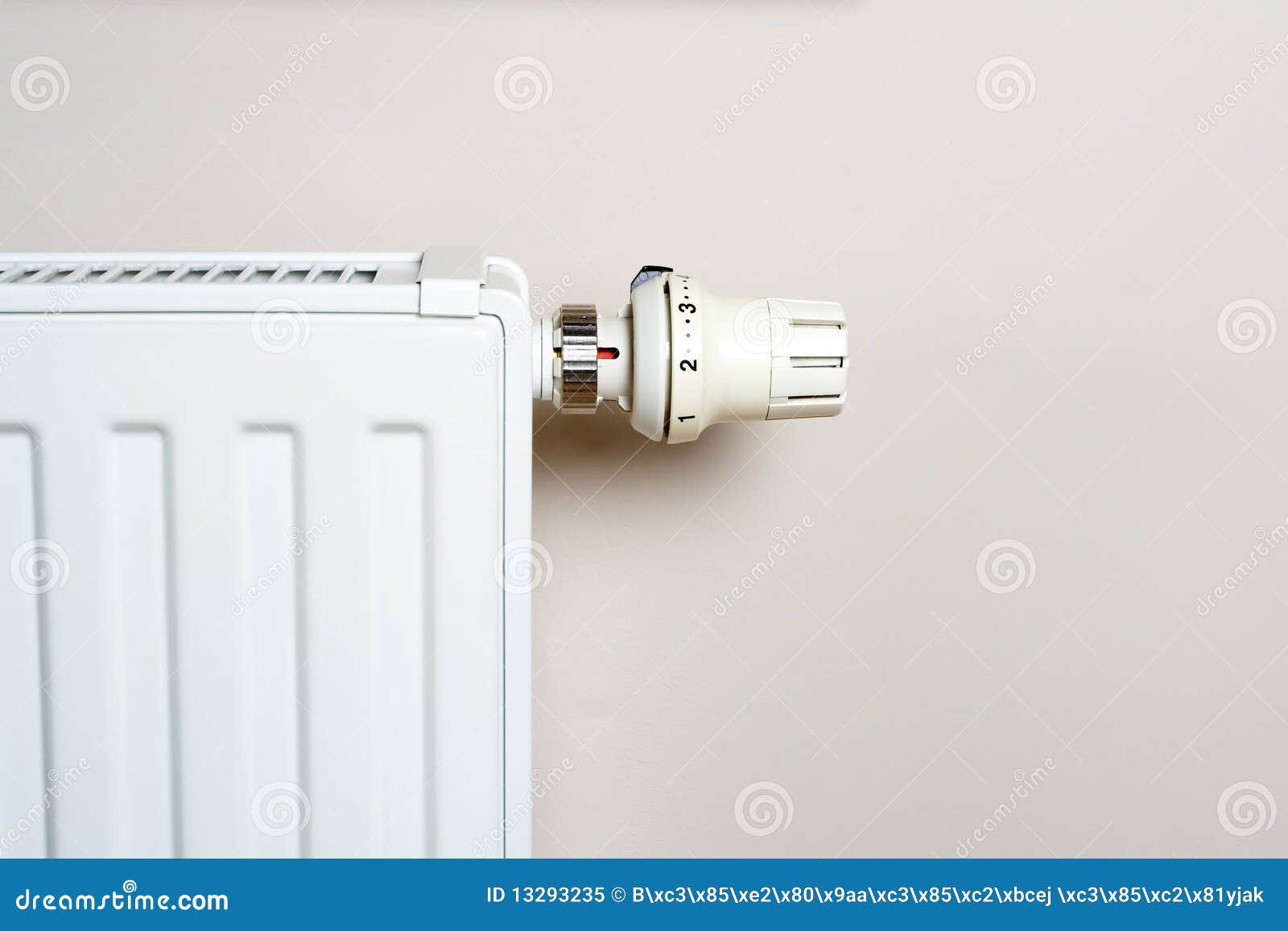 Thermostat and Radiator on Wall Stock Image - Image of high, adjust ...