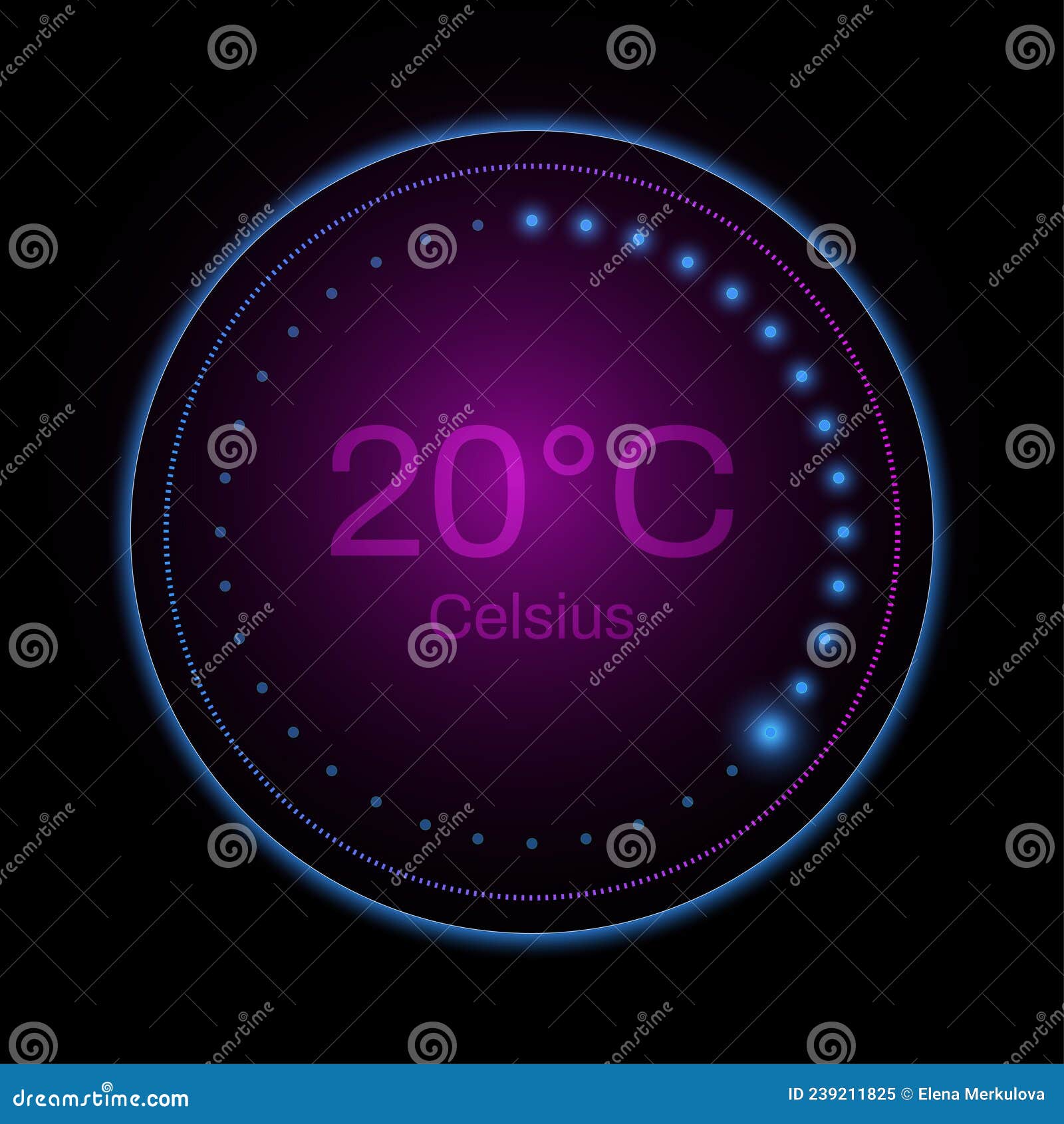 Thermostat Regulator. Climate Control Knob with Progress Bar ...