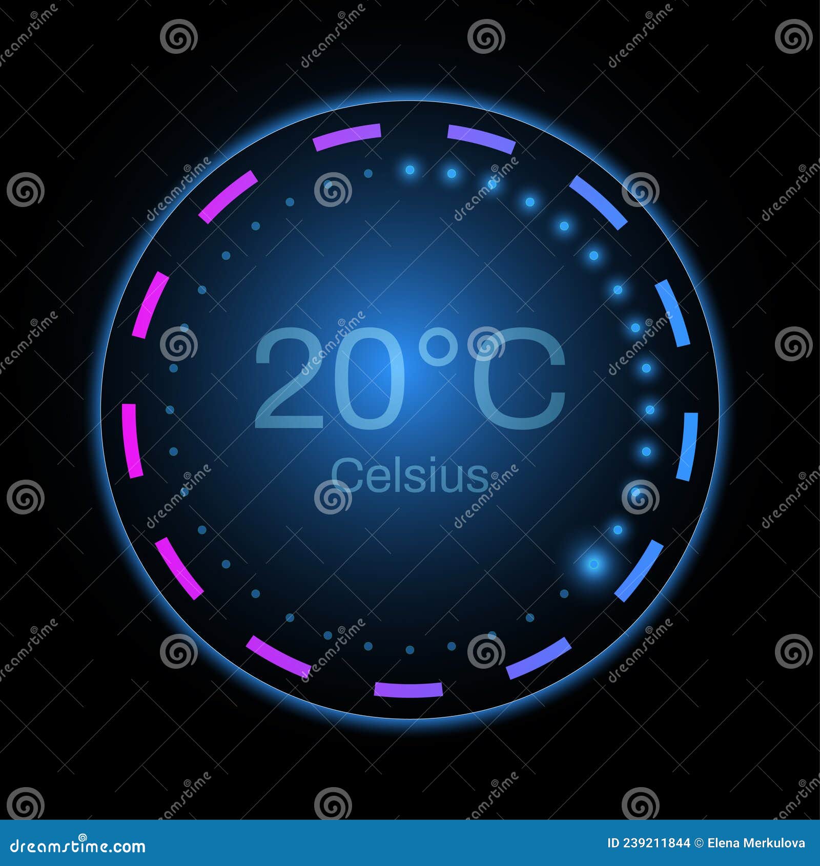 Thermostat Regulator. Climate Control Knob with Progress Bar ...