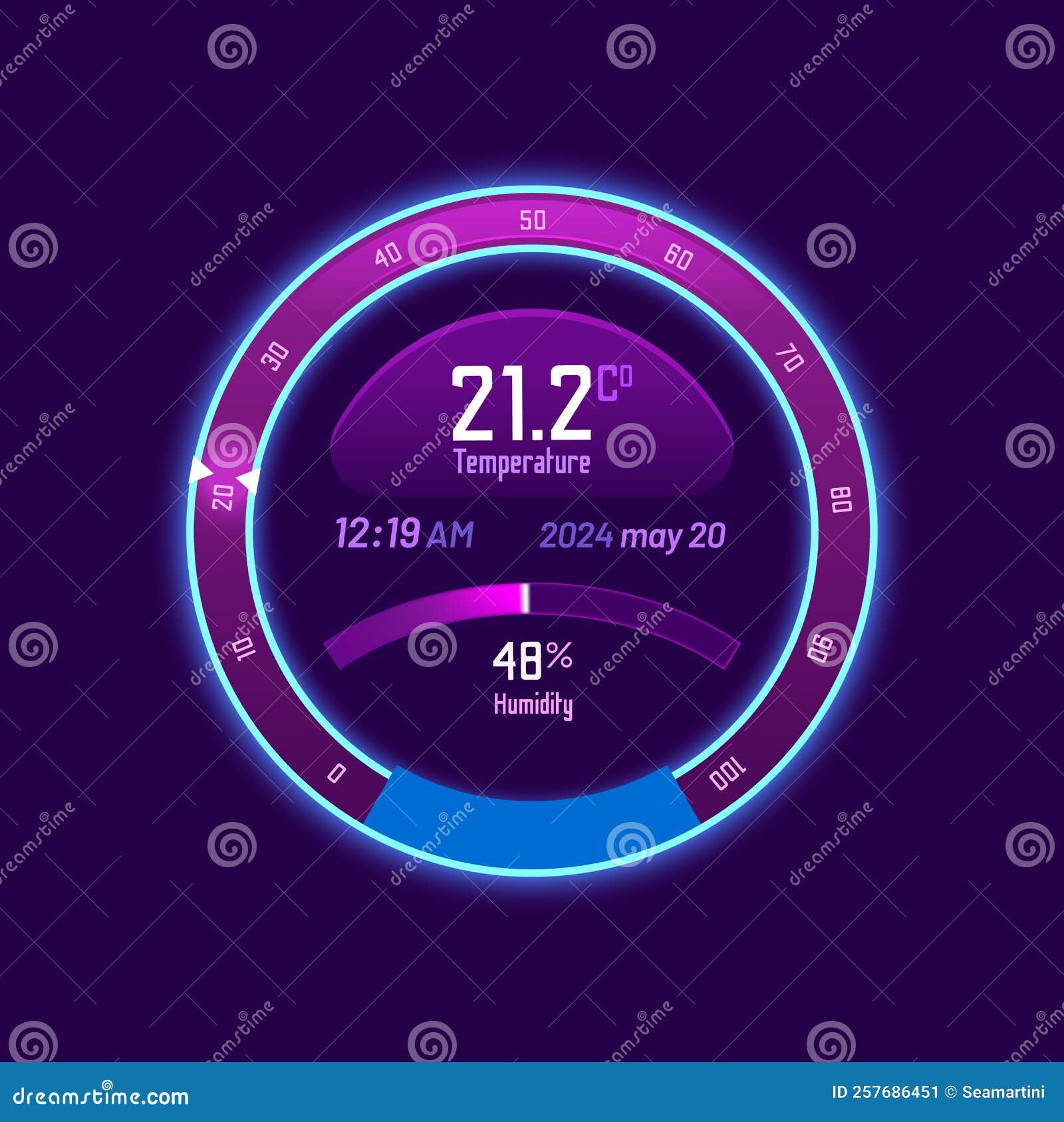 Thermostat and Smart Temperature Control Dial Stock Vector ...
