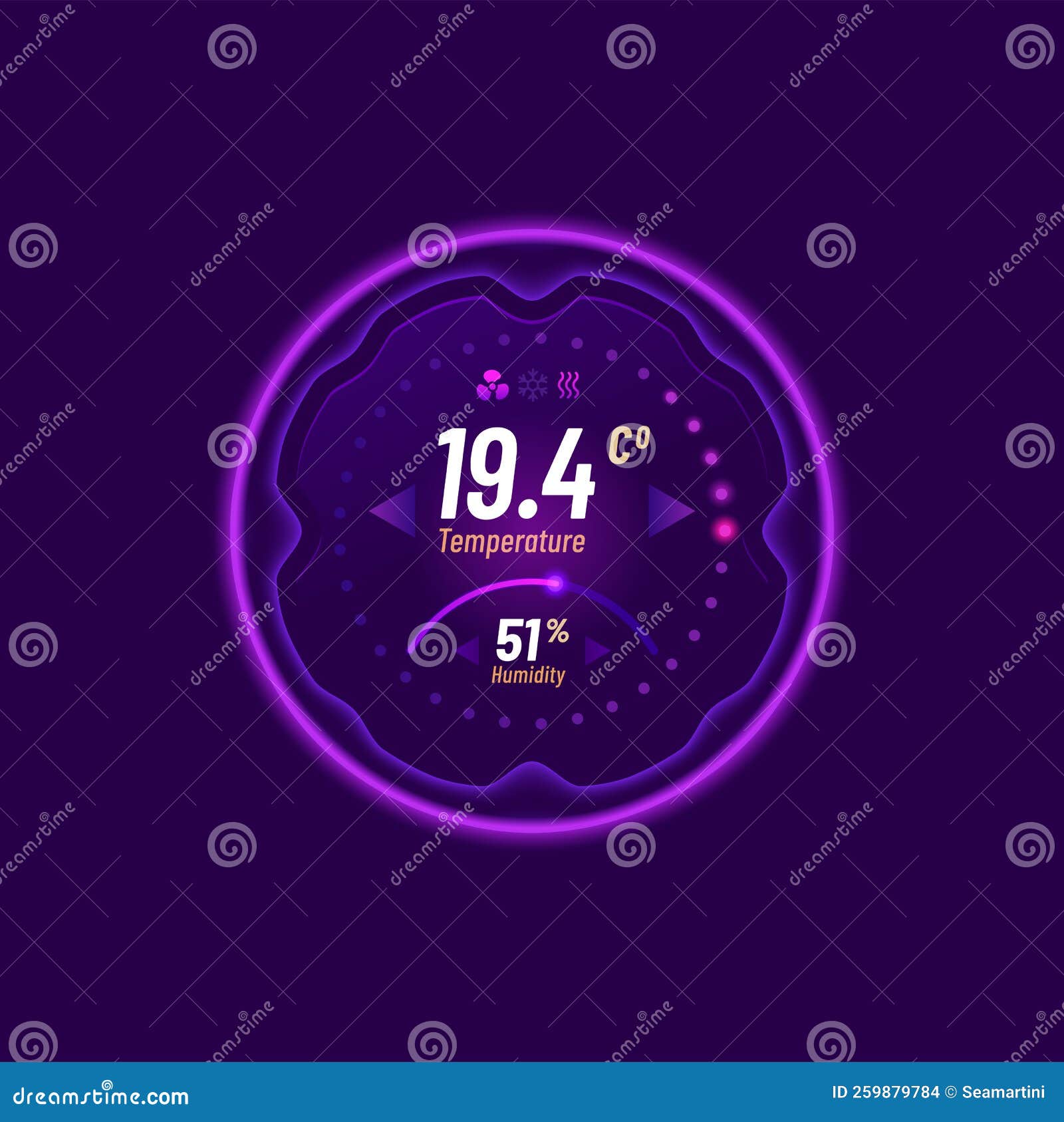 Thermostat, Smart Thermometer Vector Control Dial Stock Vector ...