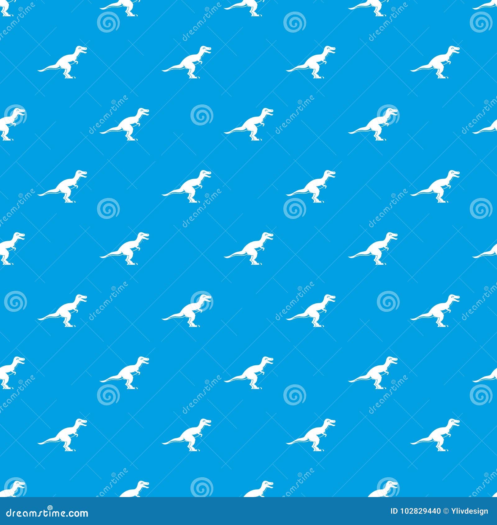 Theropod Dinosaur Pattern Seamless Blue Stock Vector - Illustration of ...