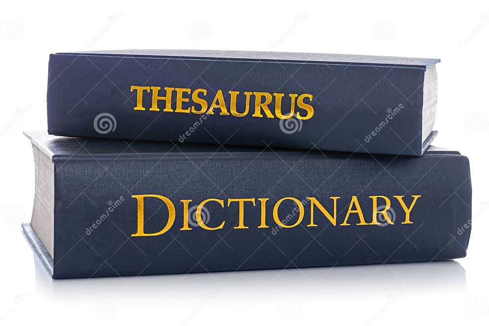 Thesaurus and Dictionary Isolated on White Stock Image - Image of ...