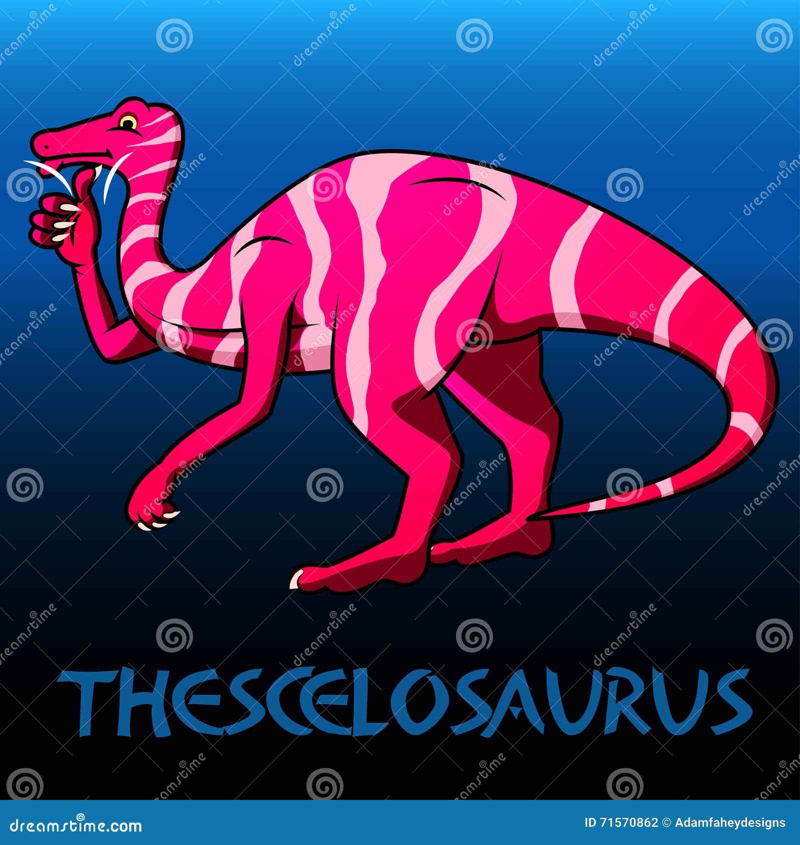 Thescelosaurus Cute Character Dinosaurs Stock Vector - Illustration of ...