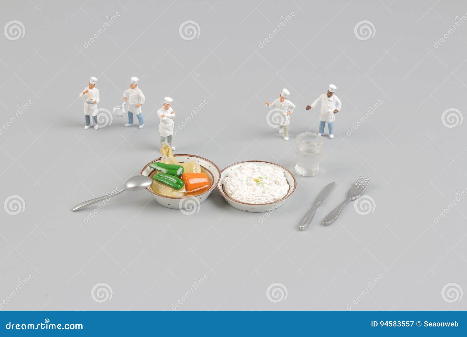 Theset of Tiny Chef with the Hokkaido Curry Stock Image - Image of ...
