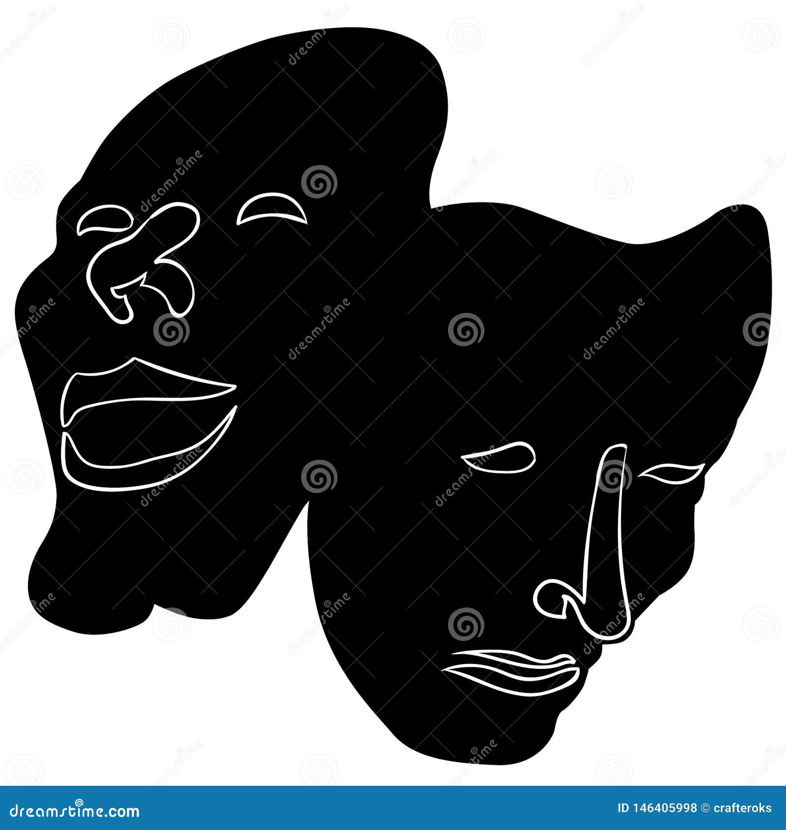 Thespian Mask Vector Eps Illustration by Crafteroks Stock Vector ...