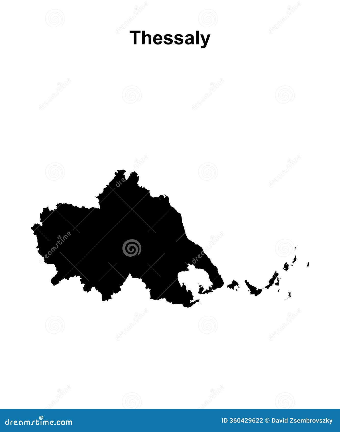 Thessaly Outline Map Vector Illustration | CartoonDealer.com #342100012