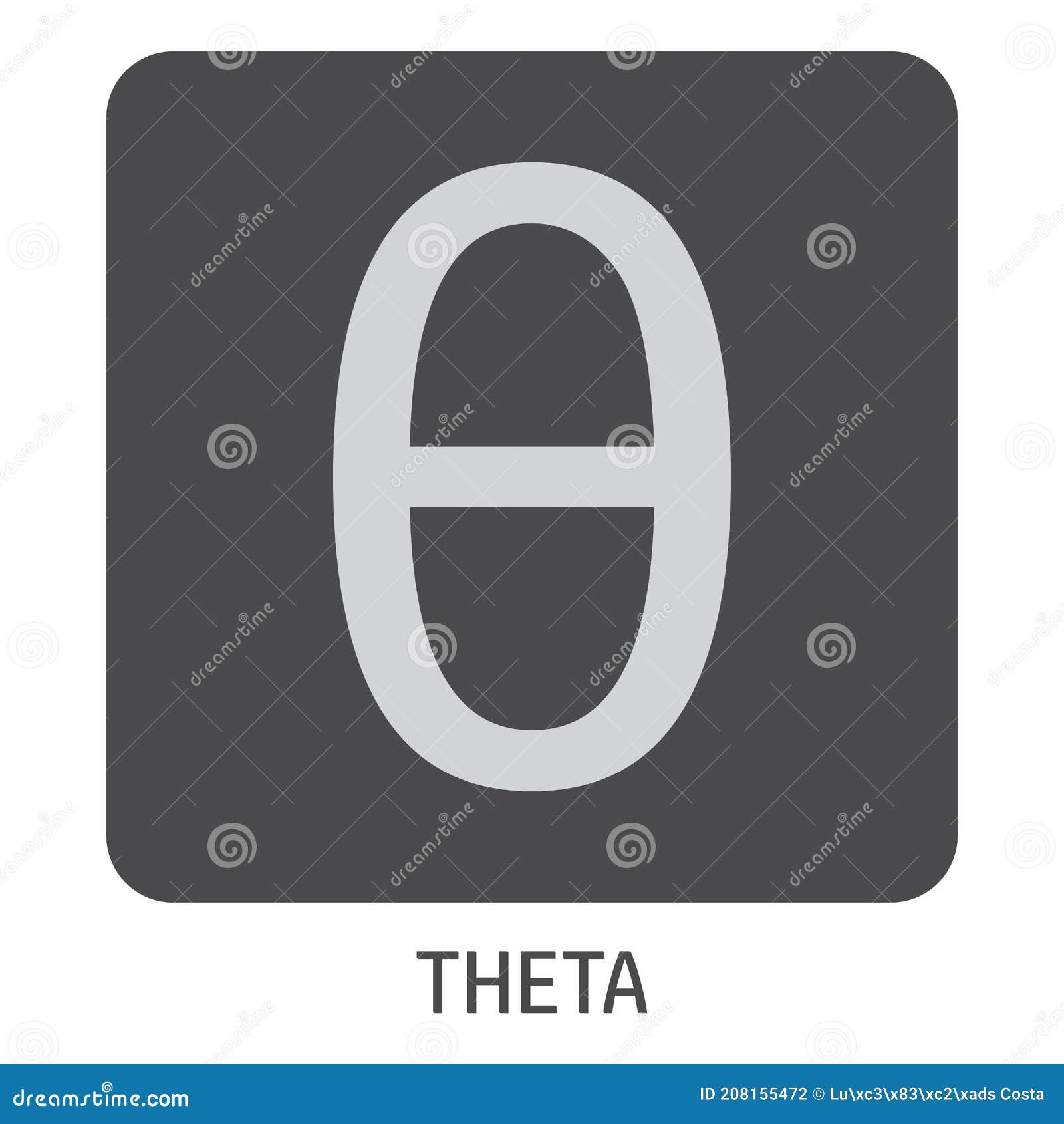 Theta Greek Symbol Teta Zeta Icon Black Color Vector Illustration Flat ...