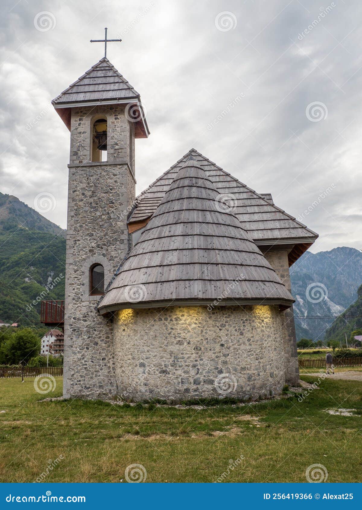 Theth Church in Theth Valley - Albania Stock Photo - Image of scenery ...