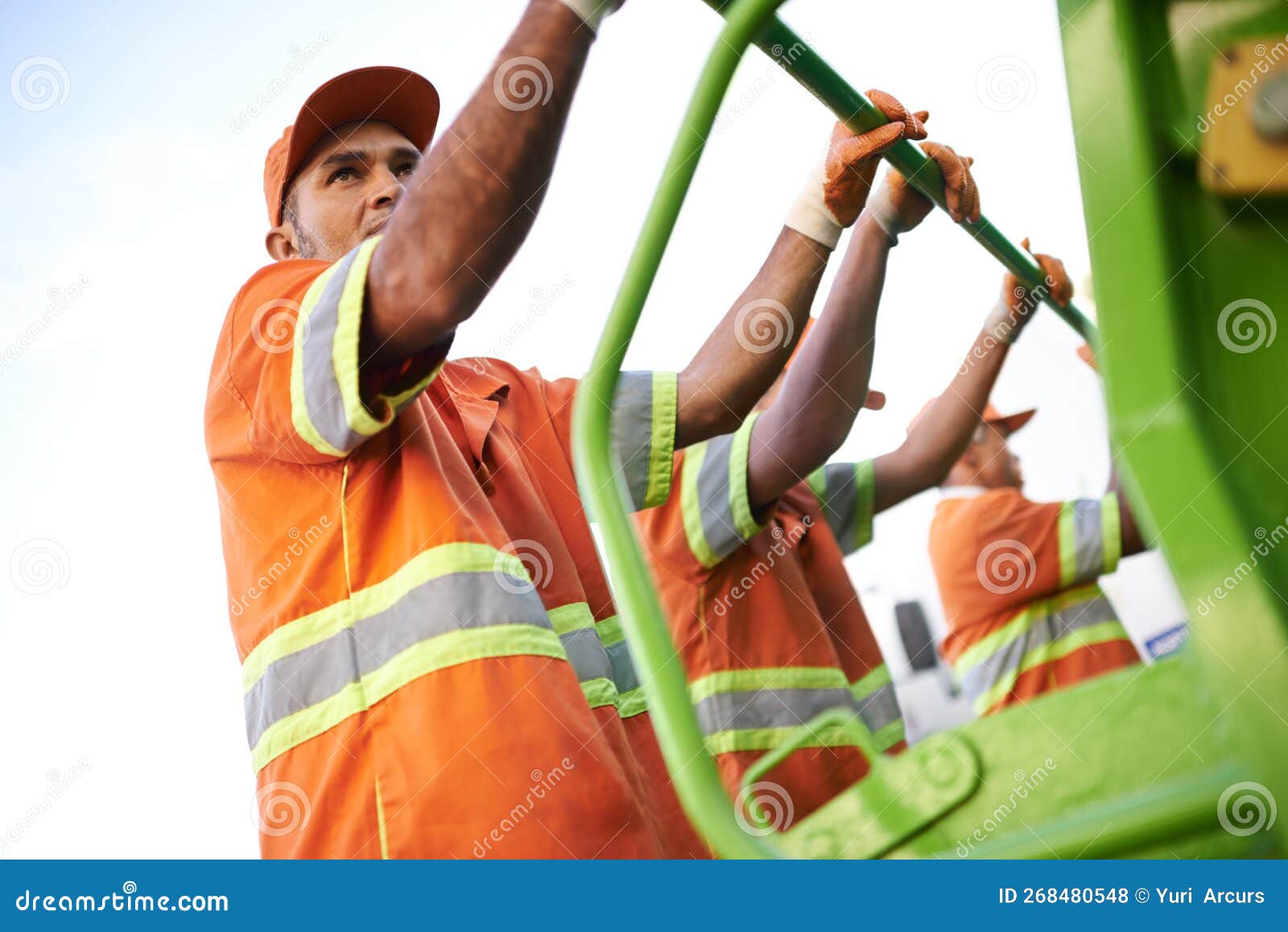 Theyre a Dedicated Team. a Garbage Collection Team at Work. Stock Photo ...