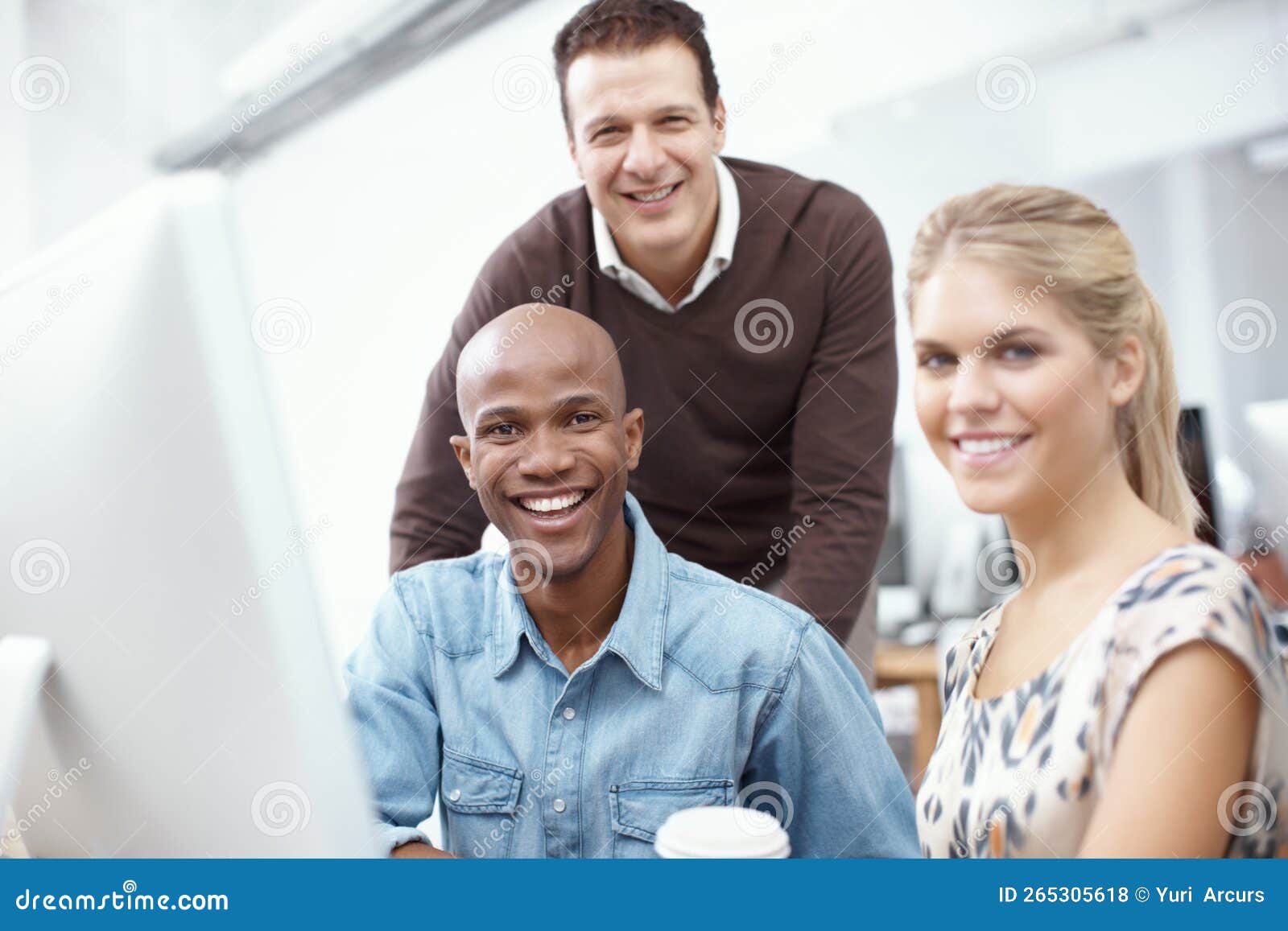 Theyre a Dedicated Team. Portrait of Two Colleagues and Their Boss at ...