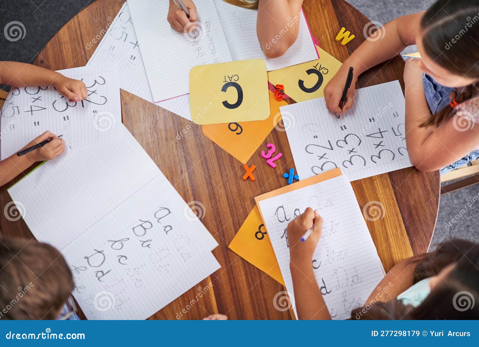 Theyre Diligent Students. High Angle Shot of a Group of Unrecognisable ...