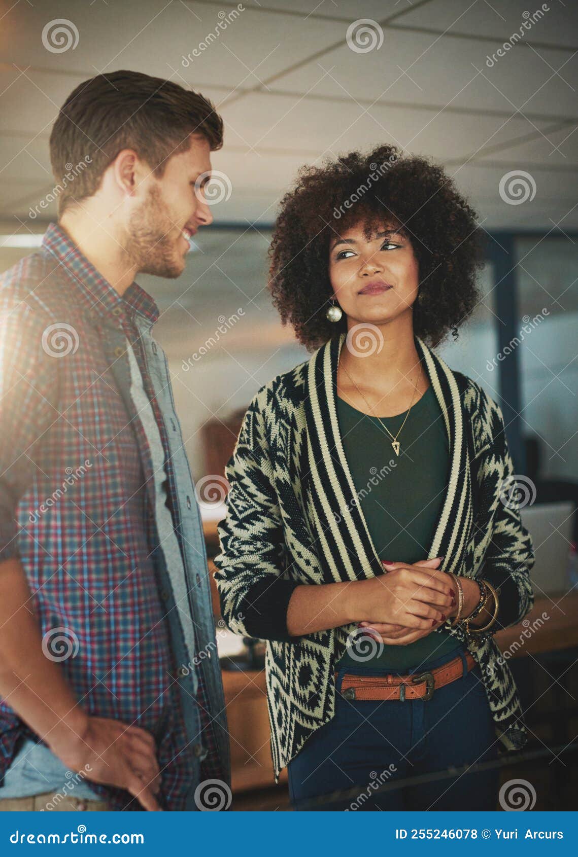 Theyve Got an Easygoing Office Relationship. Colleagues Talking in a ...